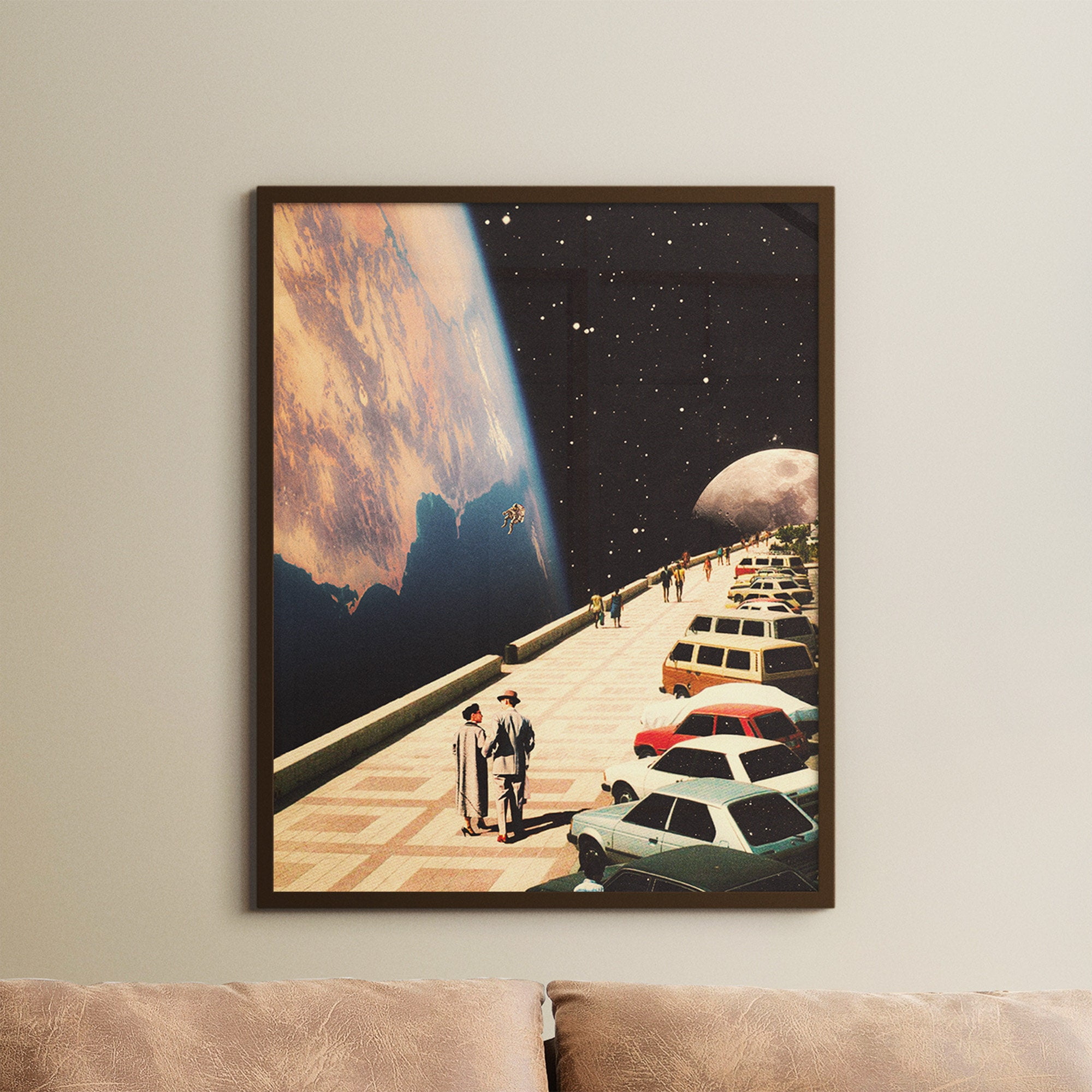 Space Promenade | Vintage Sci-Fi Wall Art | Surreal Cosmic Artwork ...