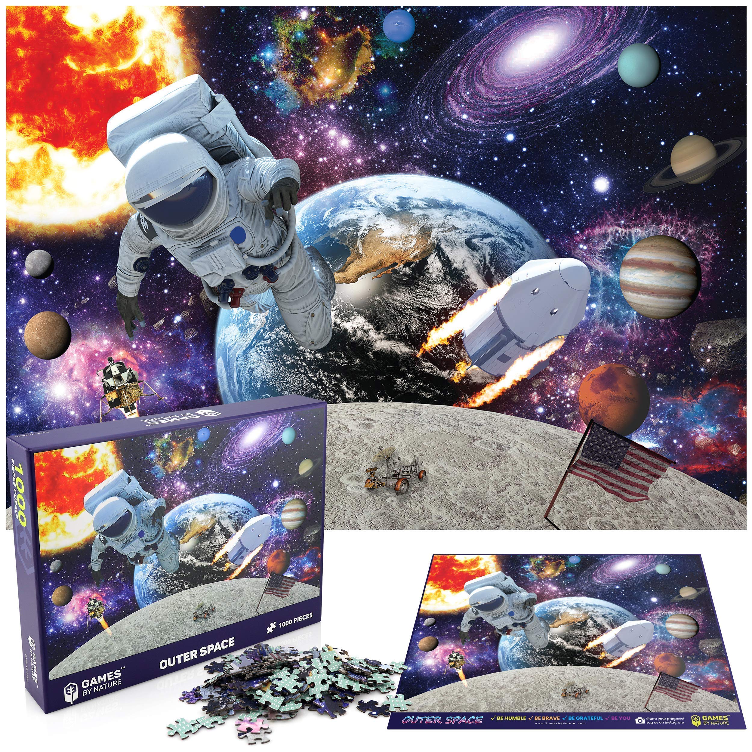 Space Puzzle for Adults STF9 - 1000 Piece Solar System Planet in Space ...
