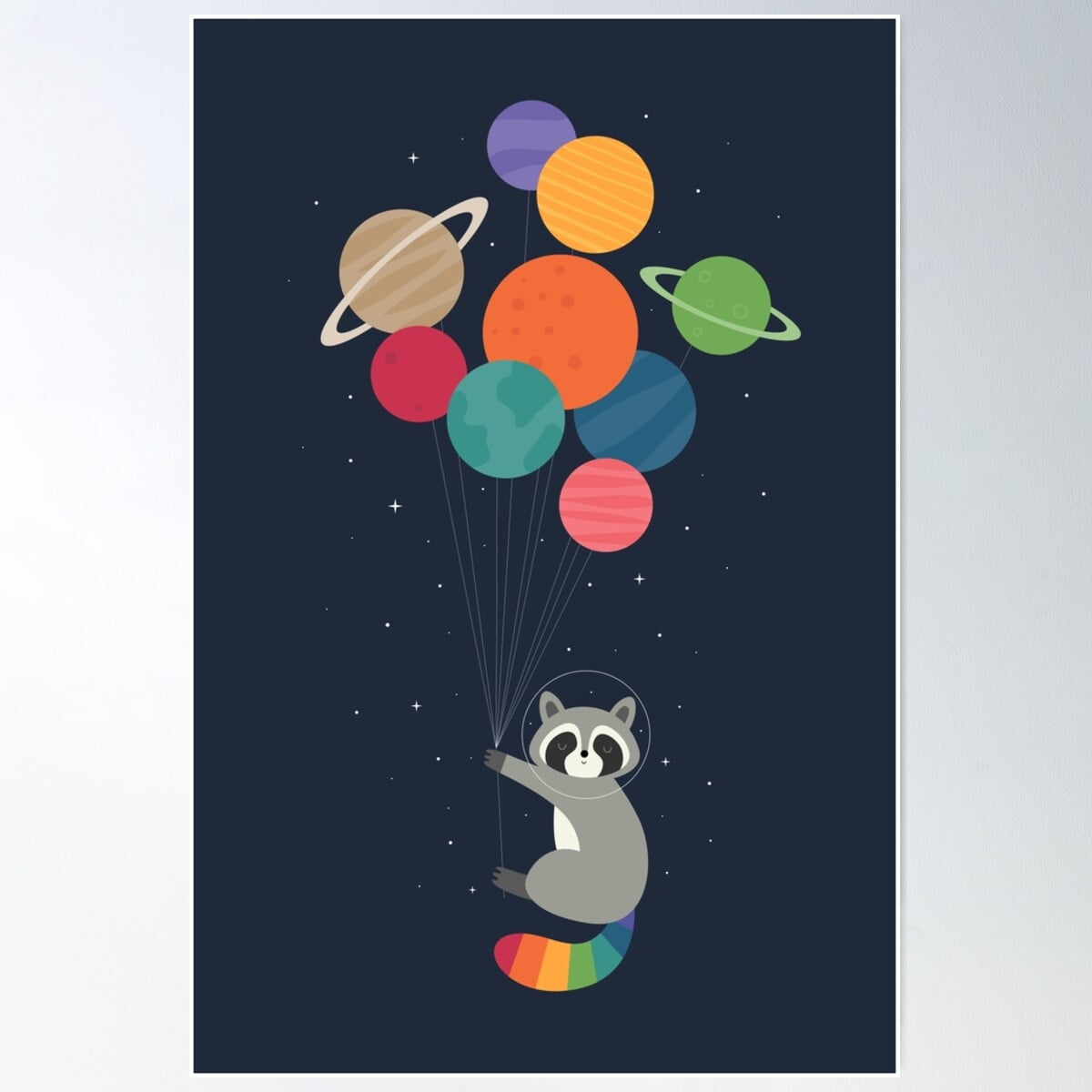 Space Raccoon Poster Wall Art, Modern Wall Decor For Living Room ...