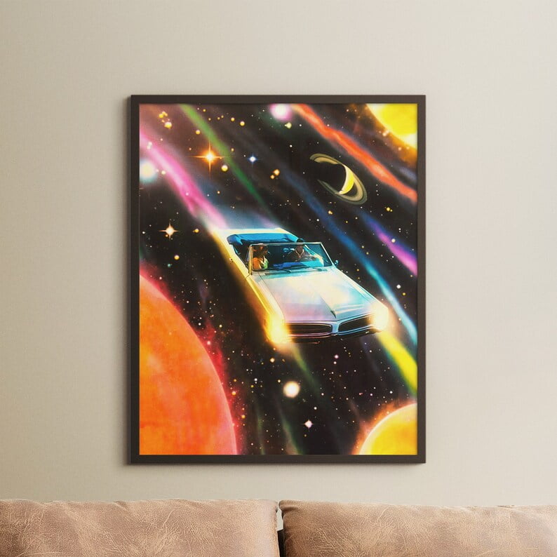 Space Rainbow Adventure | Retro Futurism | Psychedelic Collage | Trippy ...