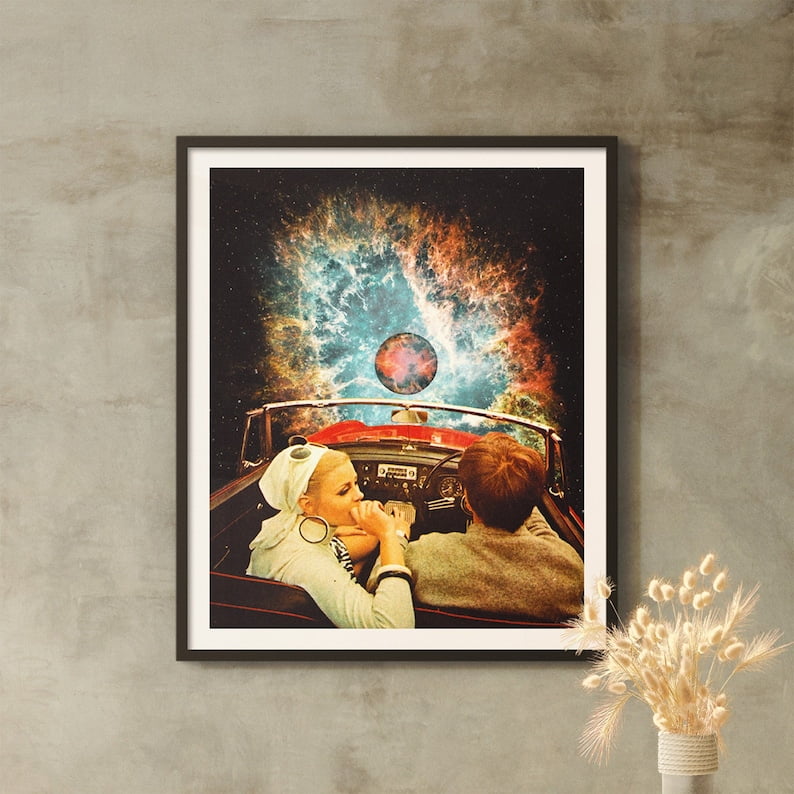 Space Riders | Retro Futuristic Collage Art | Sci-Fi | Cosmic Wall ...