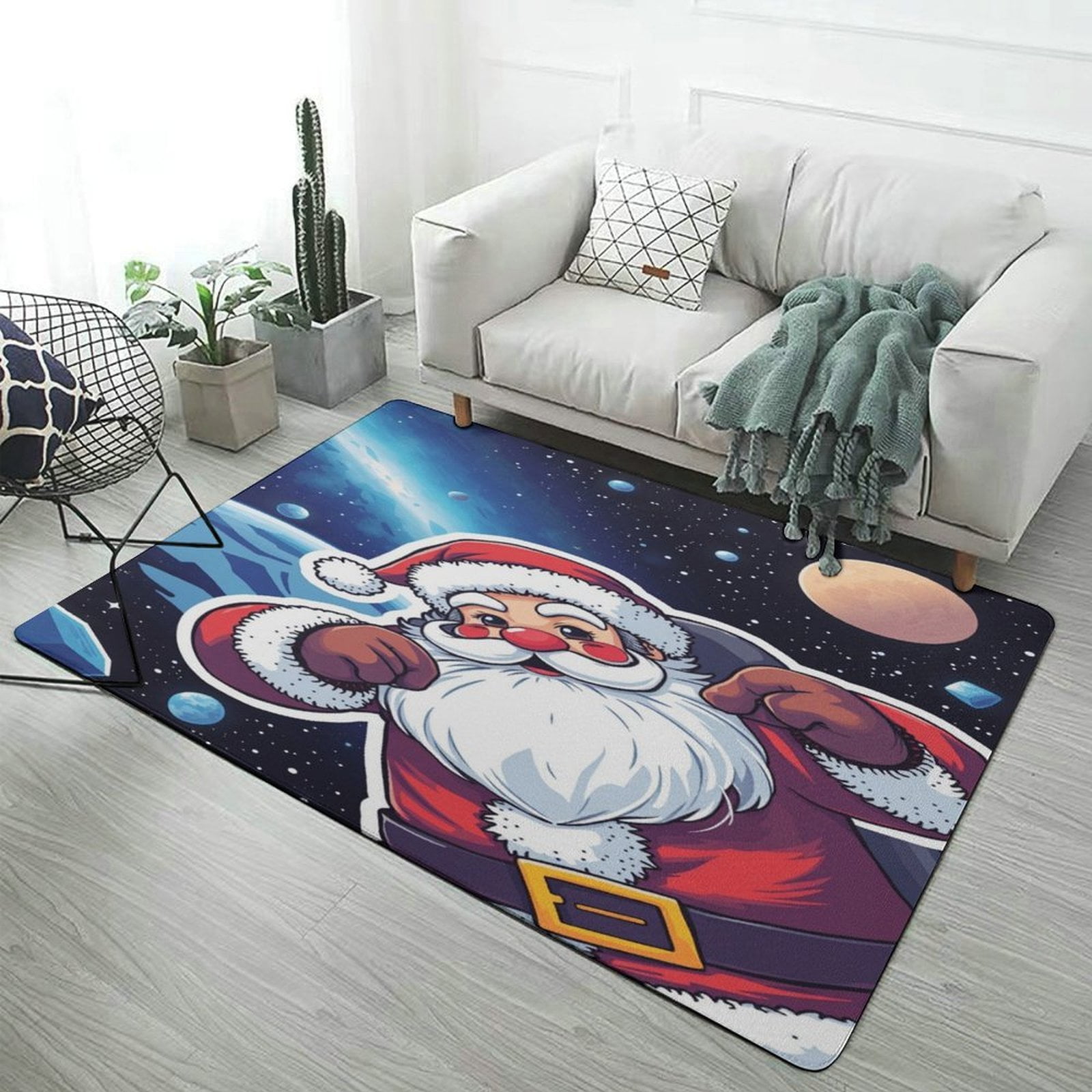 Space Santa Claus Flying Light Luxury Home Carpets Living Room Ration ...