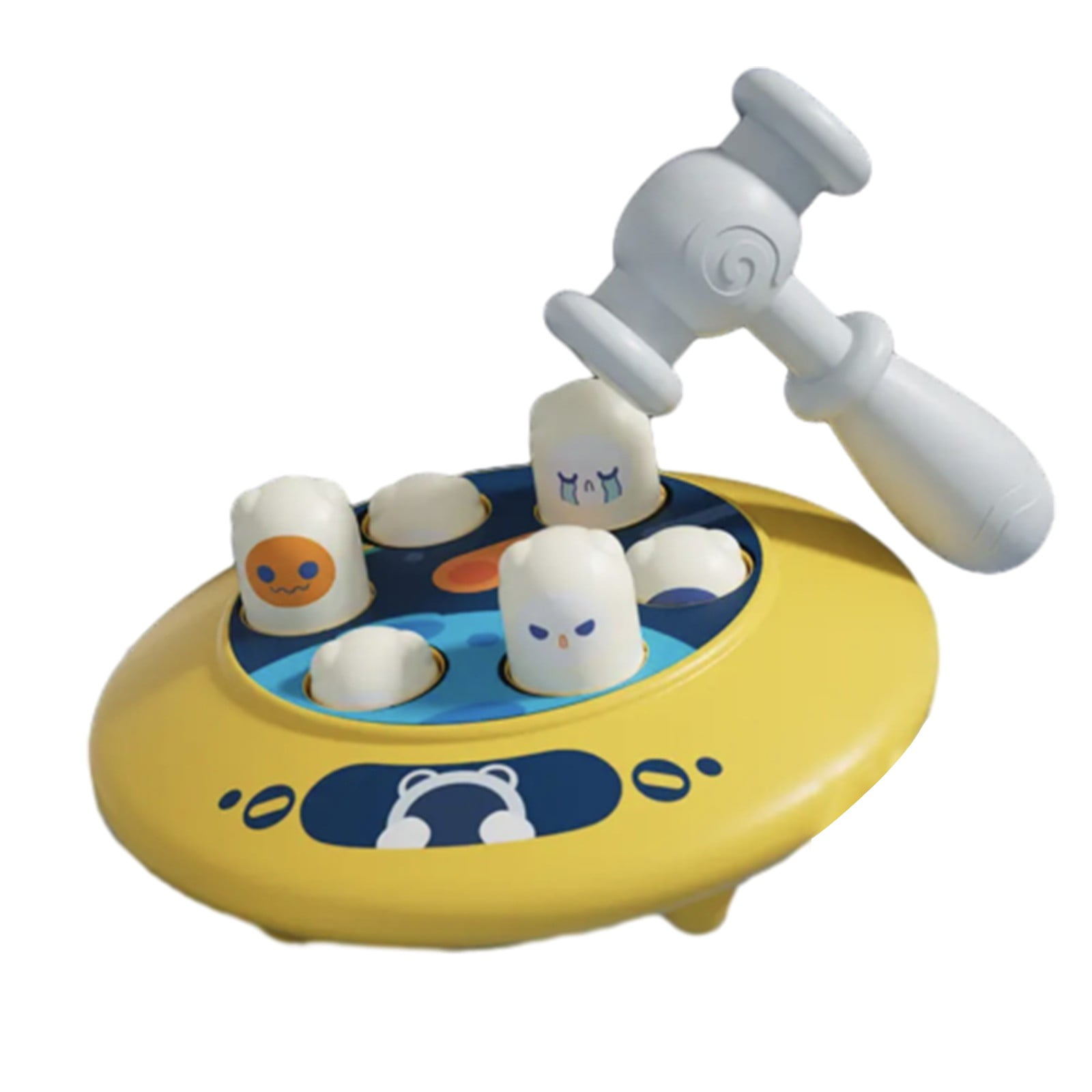 Space Saucer Whack A Mole Game Yellow Plastic Percussion Toy For Children Hand Eye Coordination ...