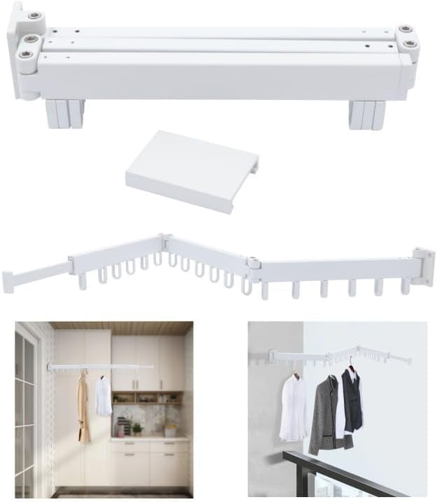 Space Saver Fold Away Racks Wall Mounted Laundry Drying Rack 47.2inch ...