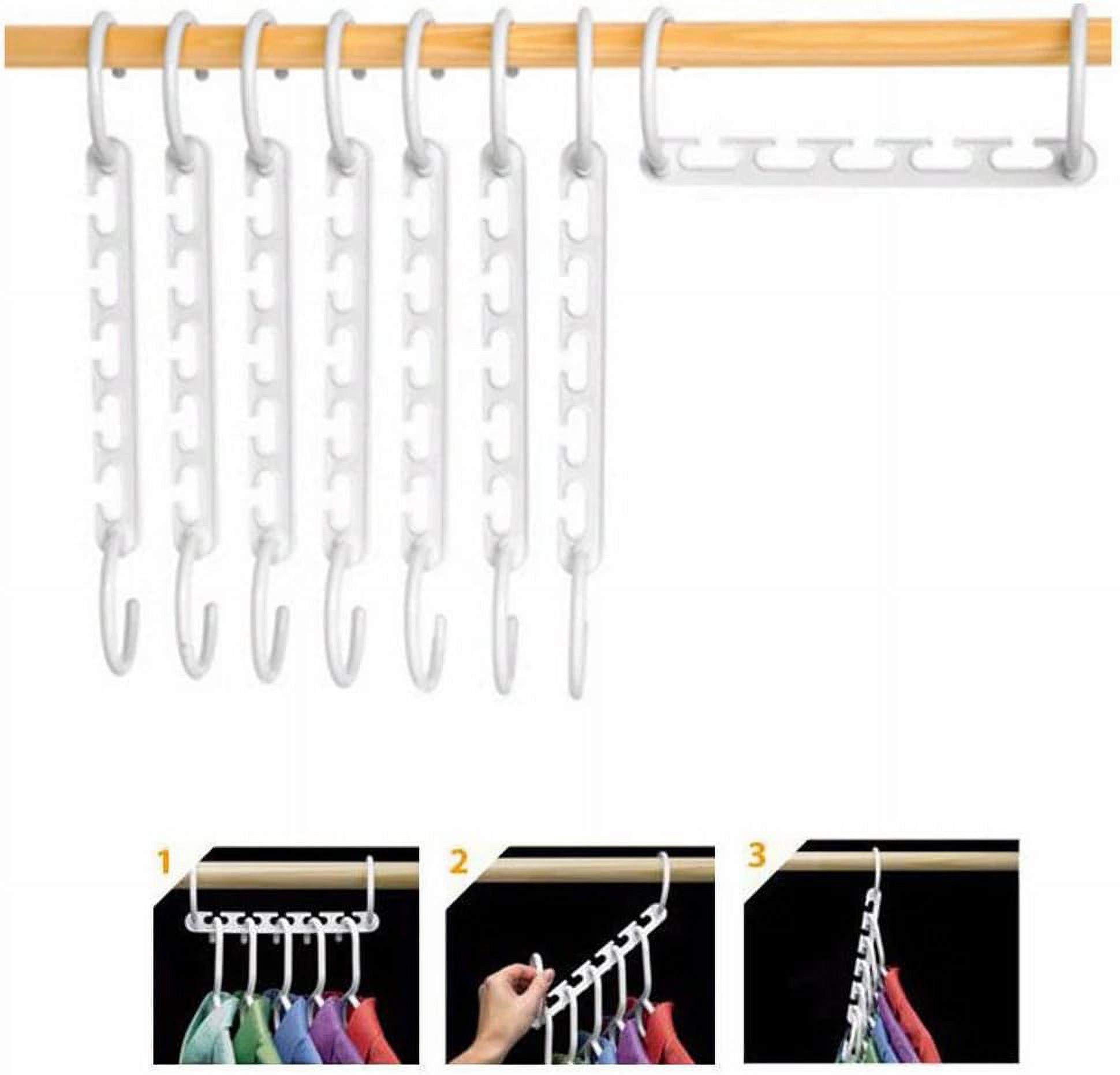 Space Savers Hangers Set Of 8 White Color Magic Hanger Saving Closet ...