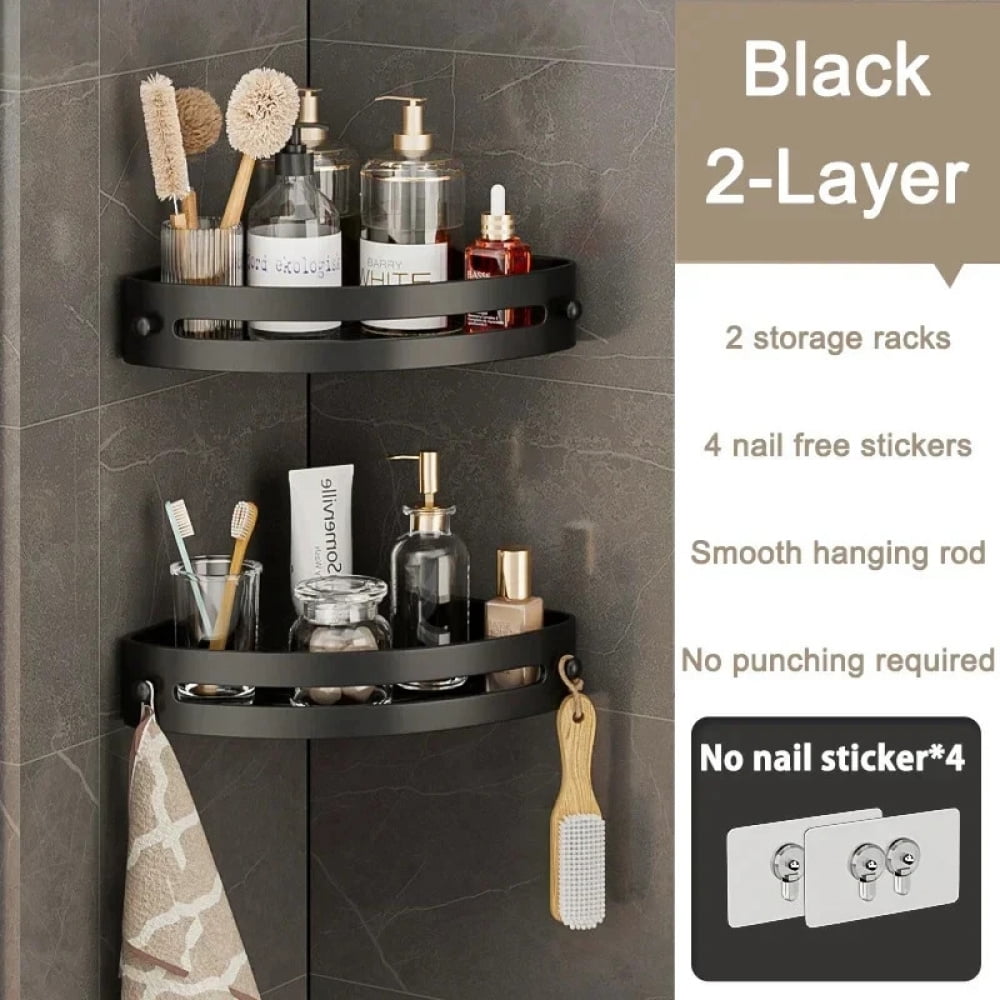 Space-Saving 3-Tier Corner Shower Caddy, Wall-Mounted with No-Drill ...