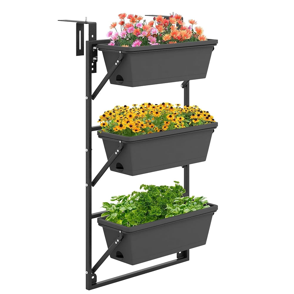 Space Saving 3 Tier Planter, Vertical Hanging Pots with Auto Drainage ...