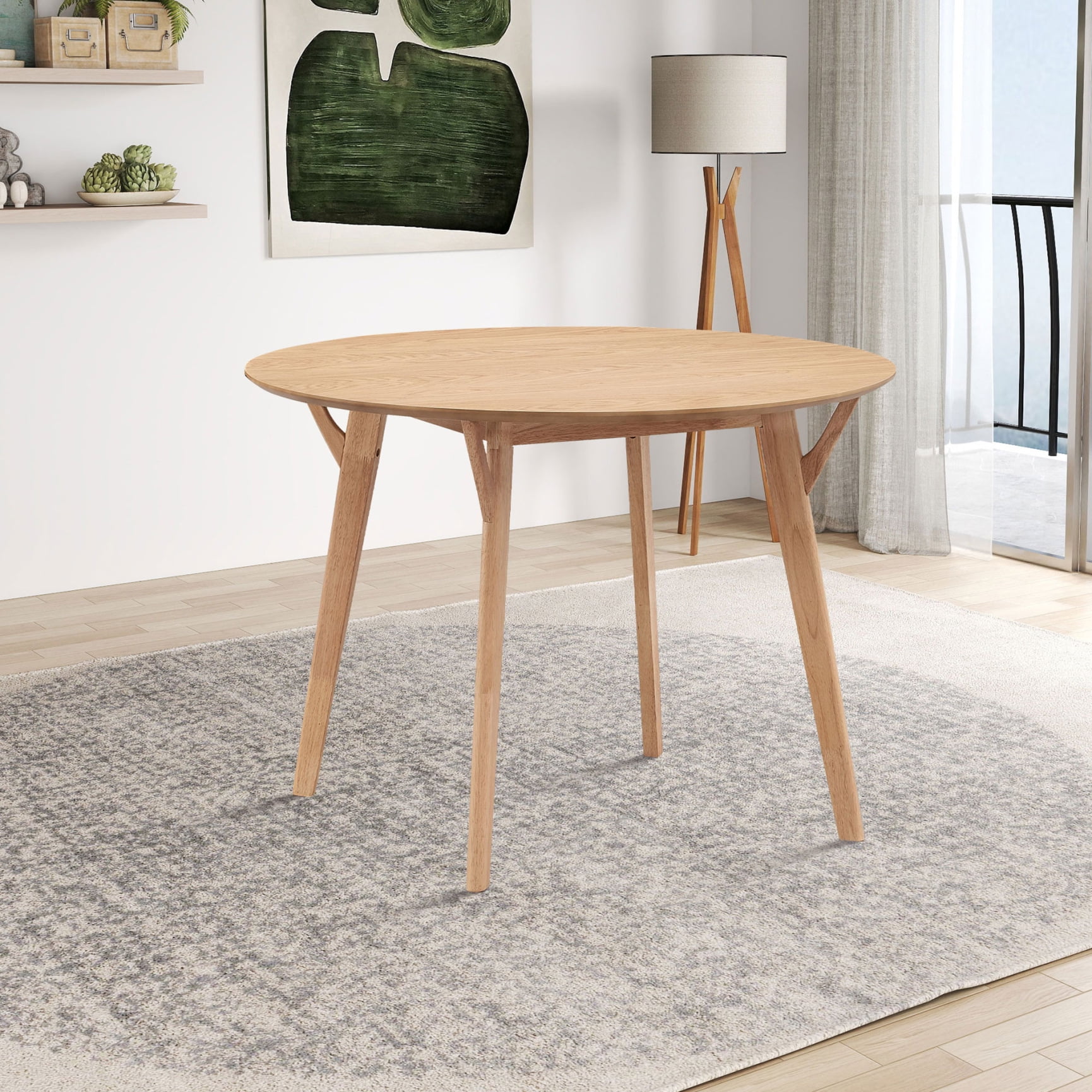Space-Saving 42-Inch Round Dining Table for 4, Easy Assembly, Modern ...