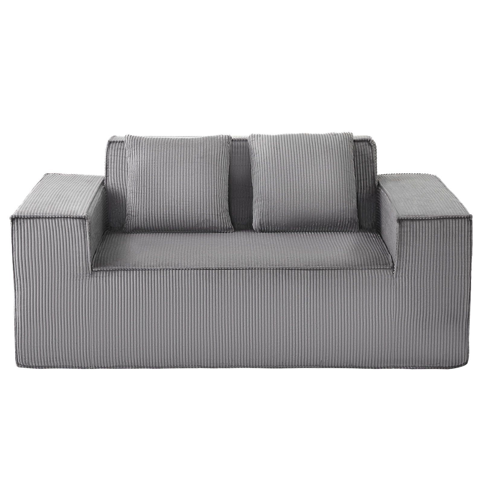 Space-Saving 63-Inch Corduroy Loveseat Sofa Pocket Spring Comfort ...