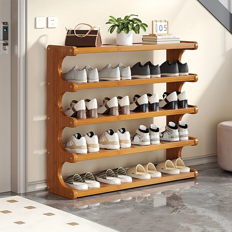 Space-Saving Bamboo Shoe Rack - 5-Layer, Freestanding Organizer With ...