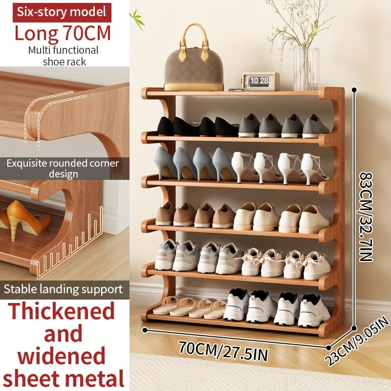 Space-Saving Bamboo Shoe Rack - 6-Layer, Freestanding Organizer With ...