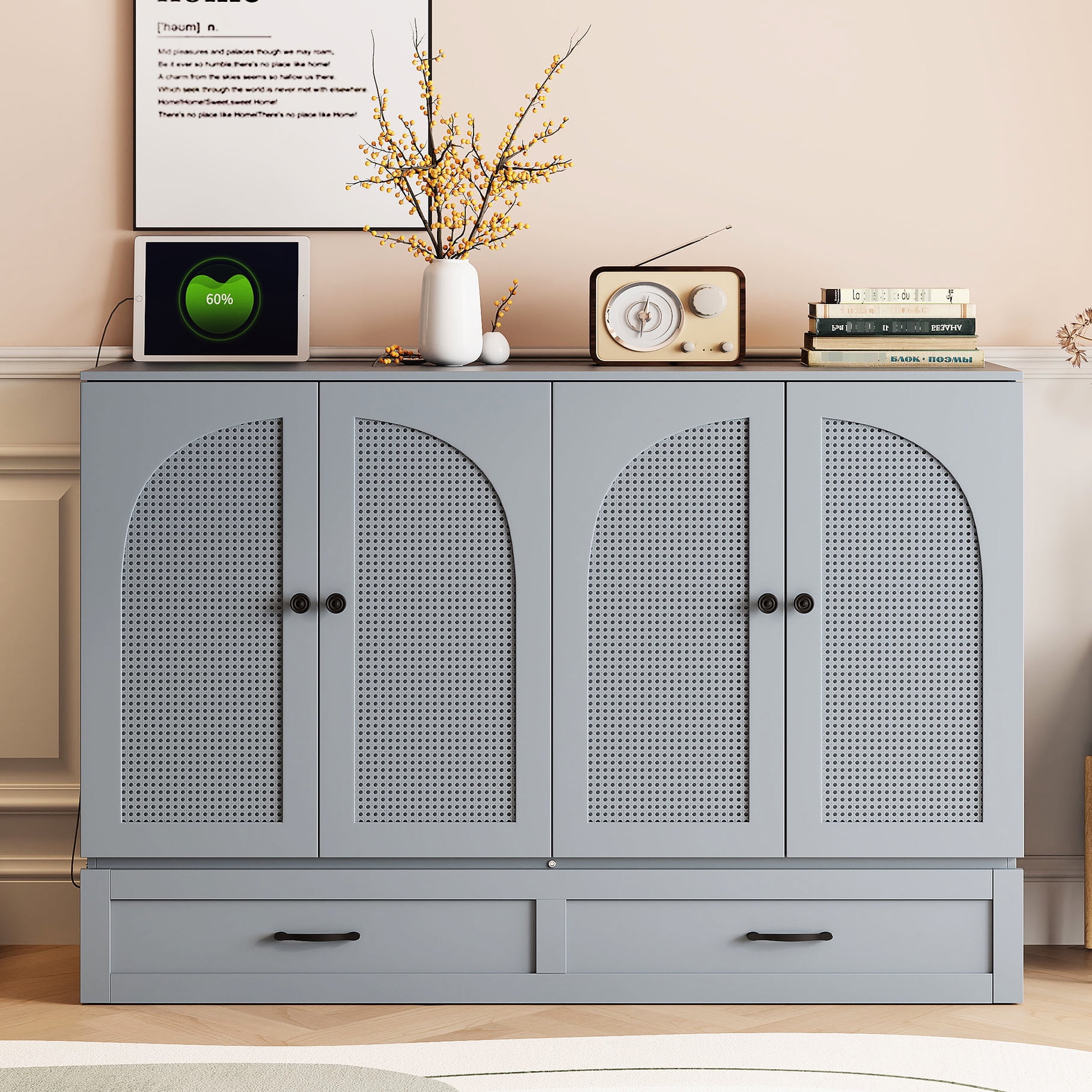 Space Saving Bed In Gray With Multiple Drawer Configurations And ...