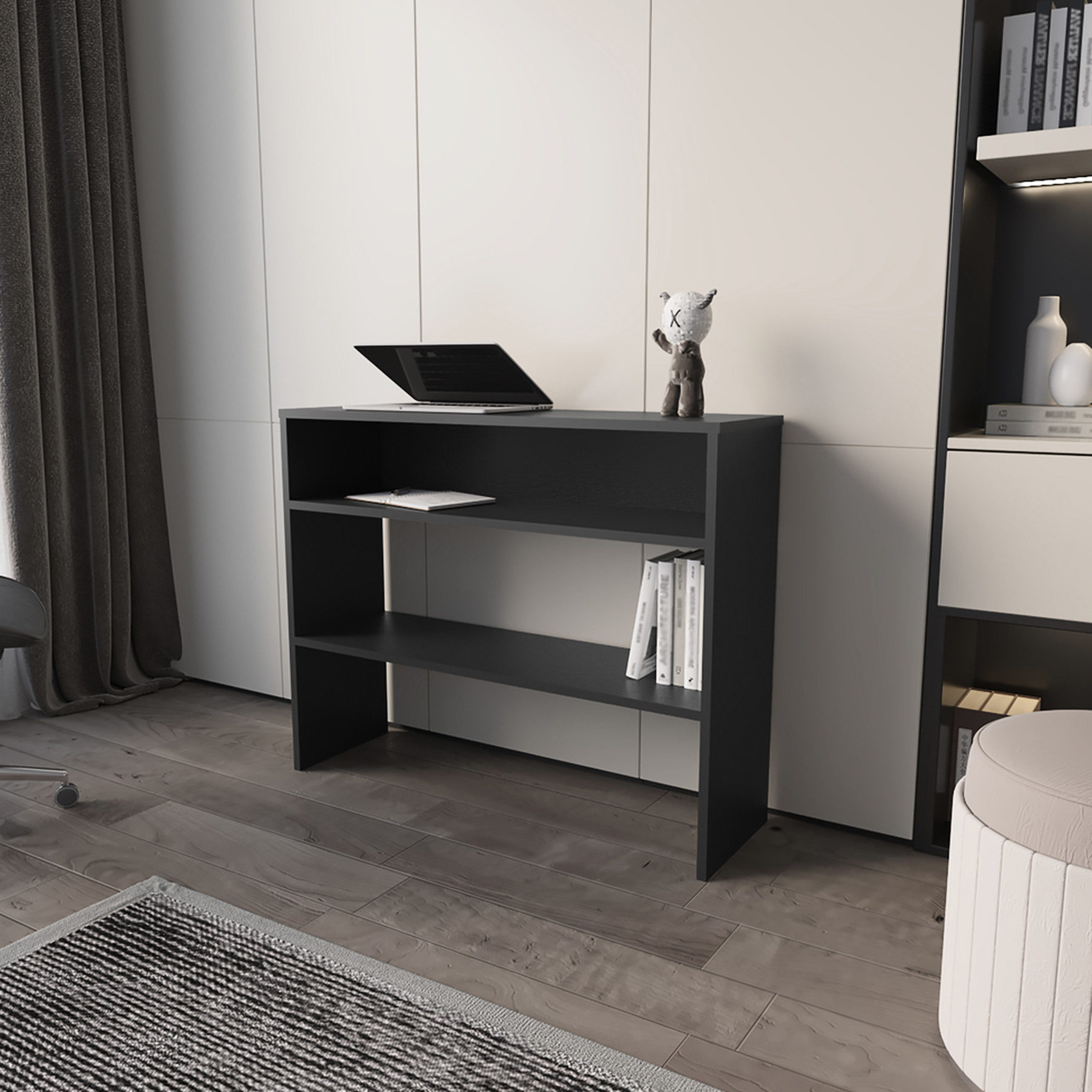 Space - Saving Black Console Table Ideal for Small Living Areas and ...