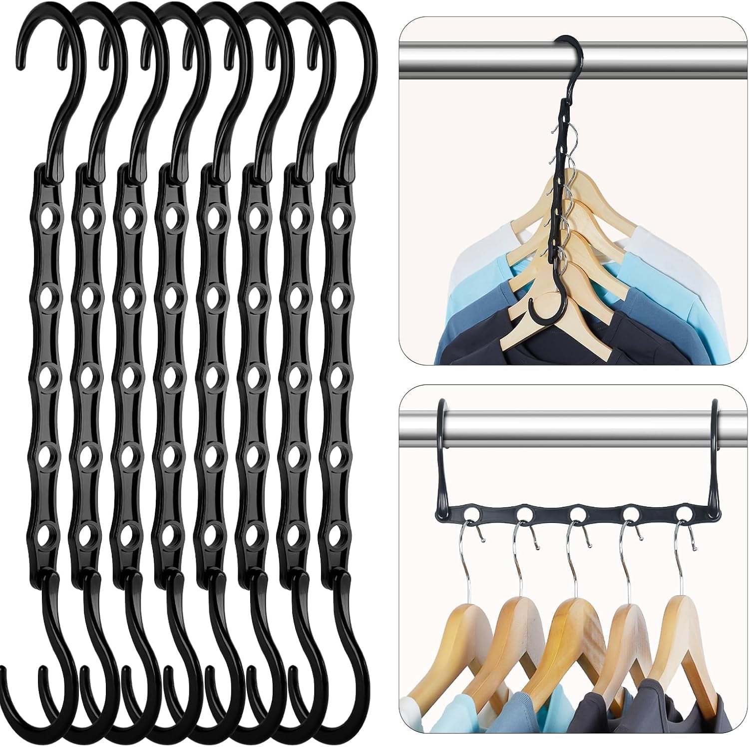 Space Saving Clothes Hangers 10 Pack, Premium Smart Hanger Hooks ...