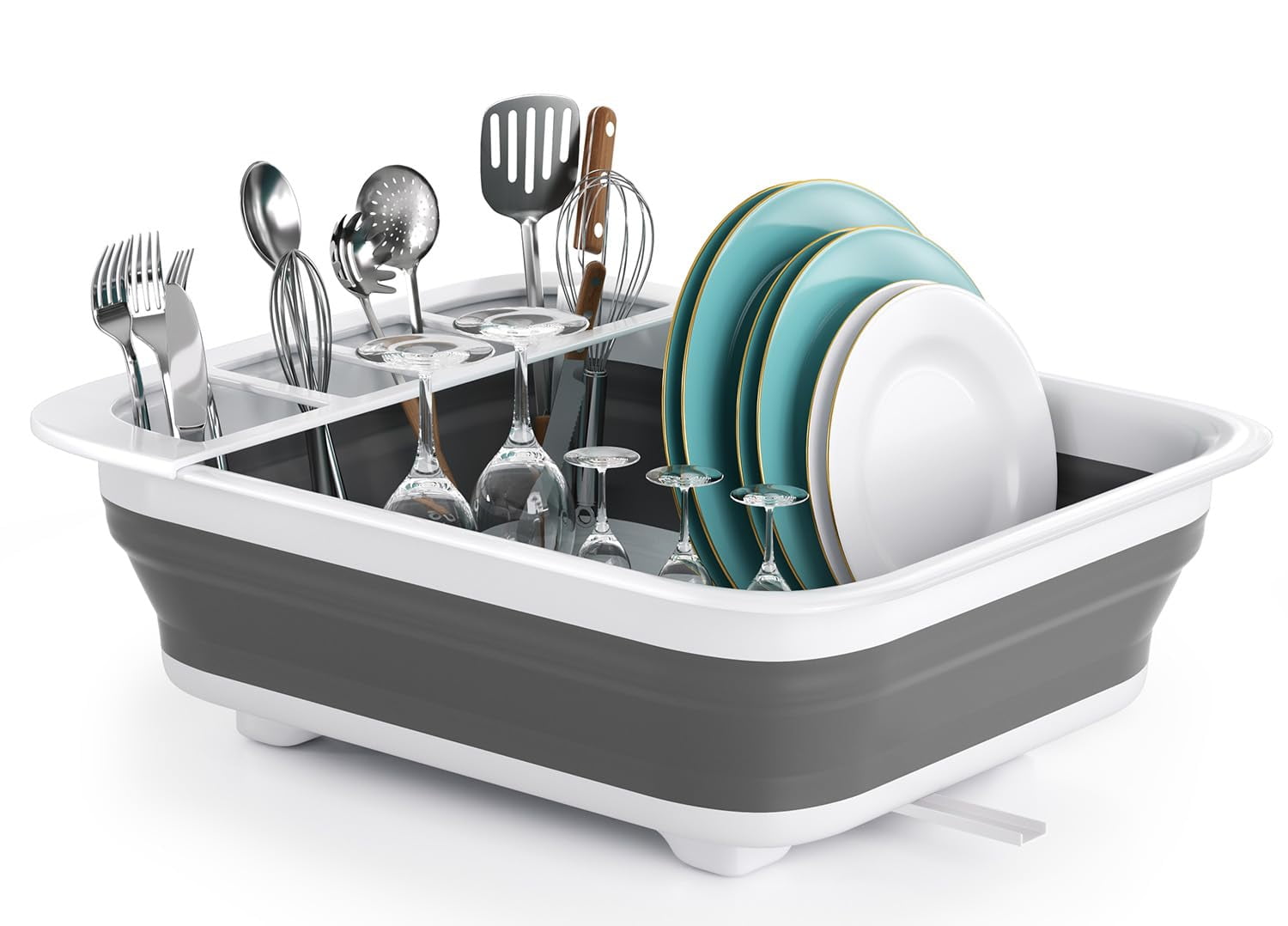 Space Saving Collapsible Dish Rack for Small Kitchens, Foldable ...