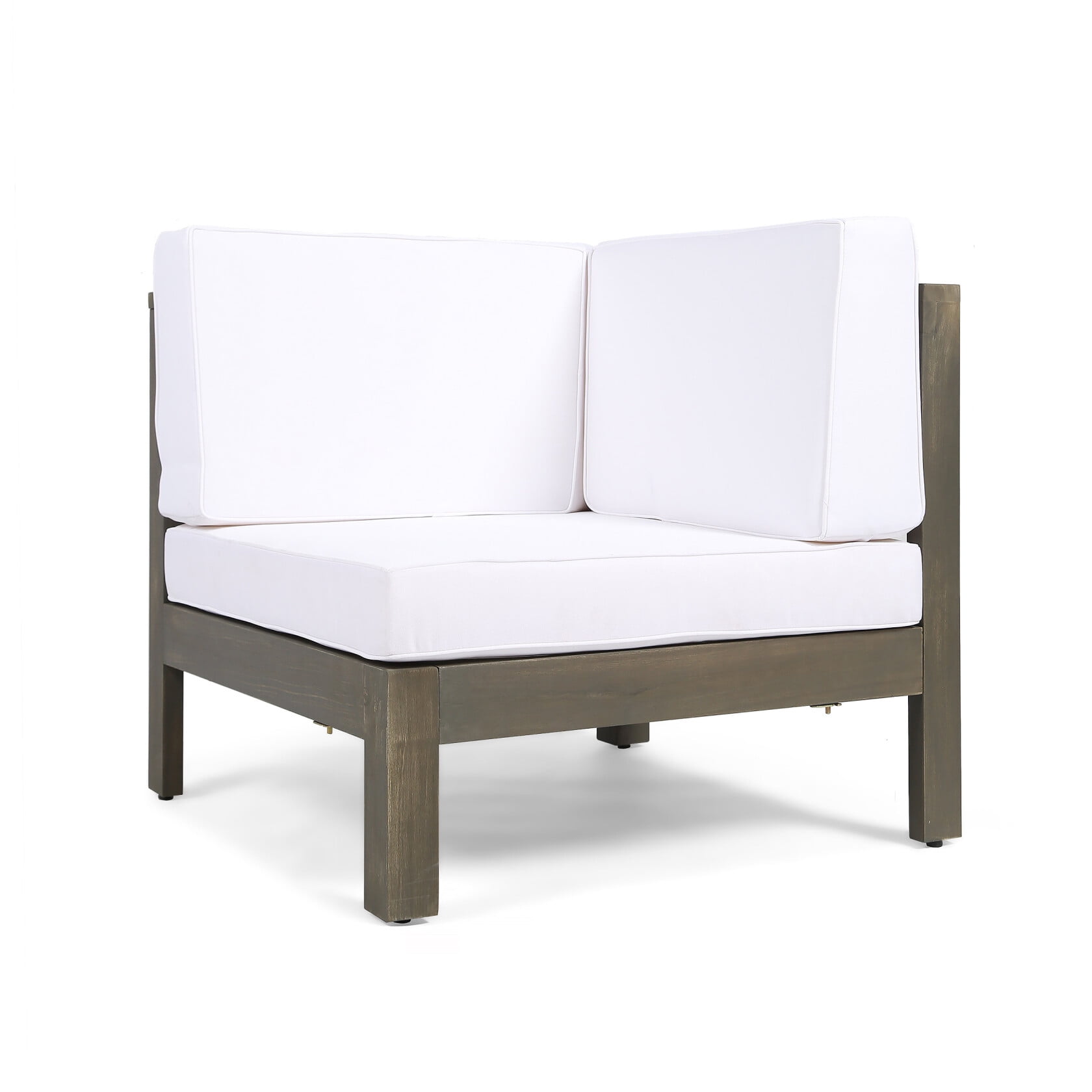 Space-Saving Corner Chair with Solid Wood Frame, White Finish ...