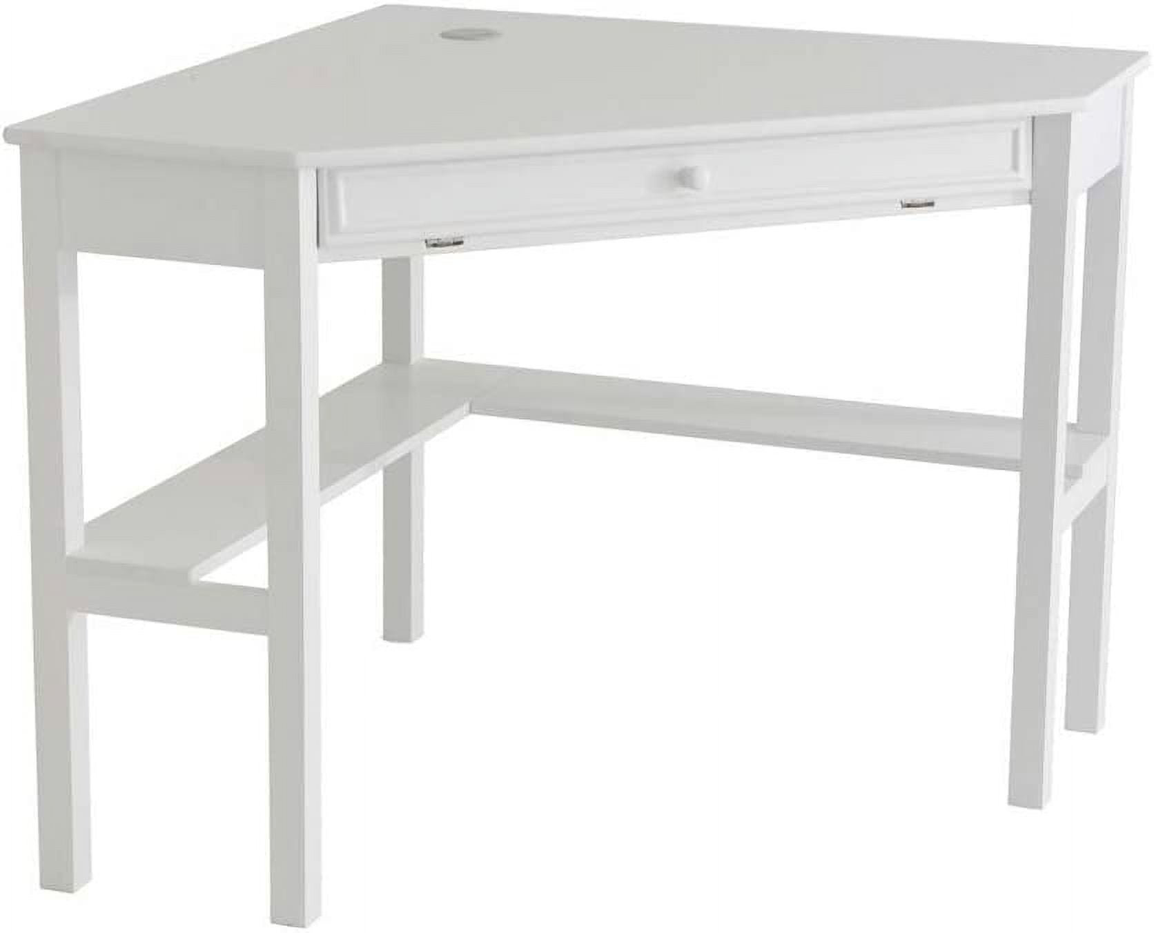 Space Saving Corner Computer Slide Out Keyboard Tray Desk, White ...