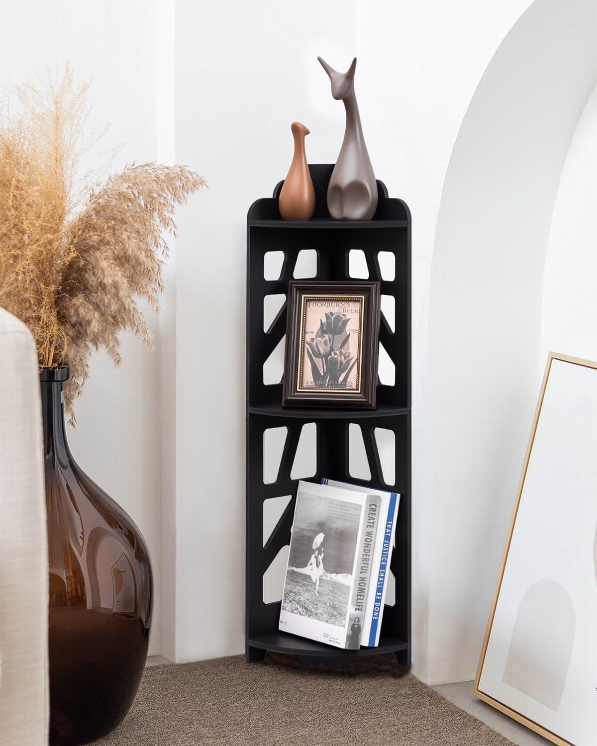 Space-Saving Corner Shelves, Waterproof Bathroom Storage Stand for ...