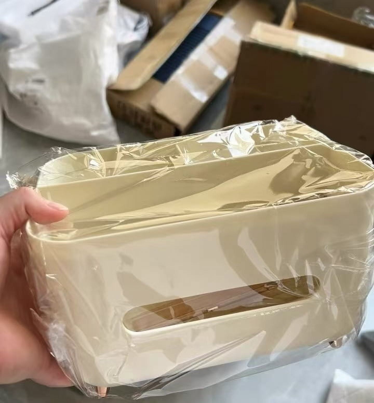 Space-Saving Desk Organizer with Tissue Box Holder Remote Control ...