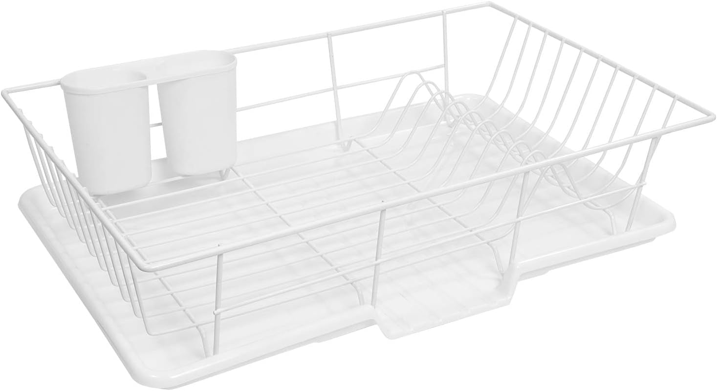 Space-Saving Dish Drainer Rack Set with Cutlery Holder - Maximize ...