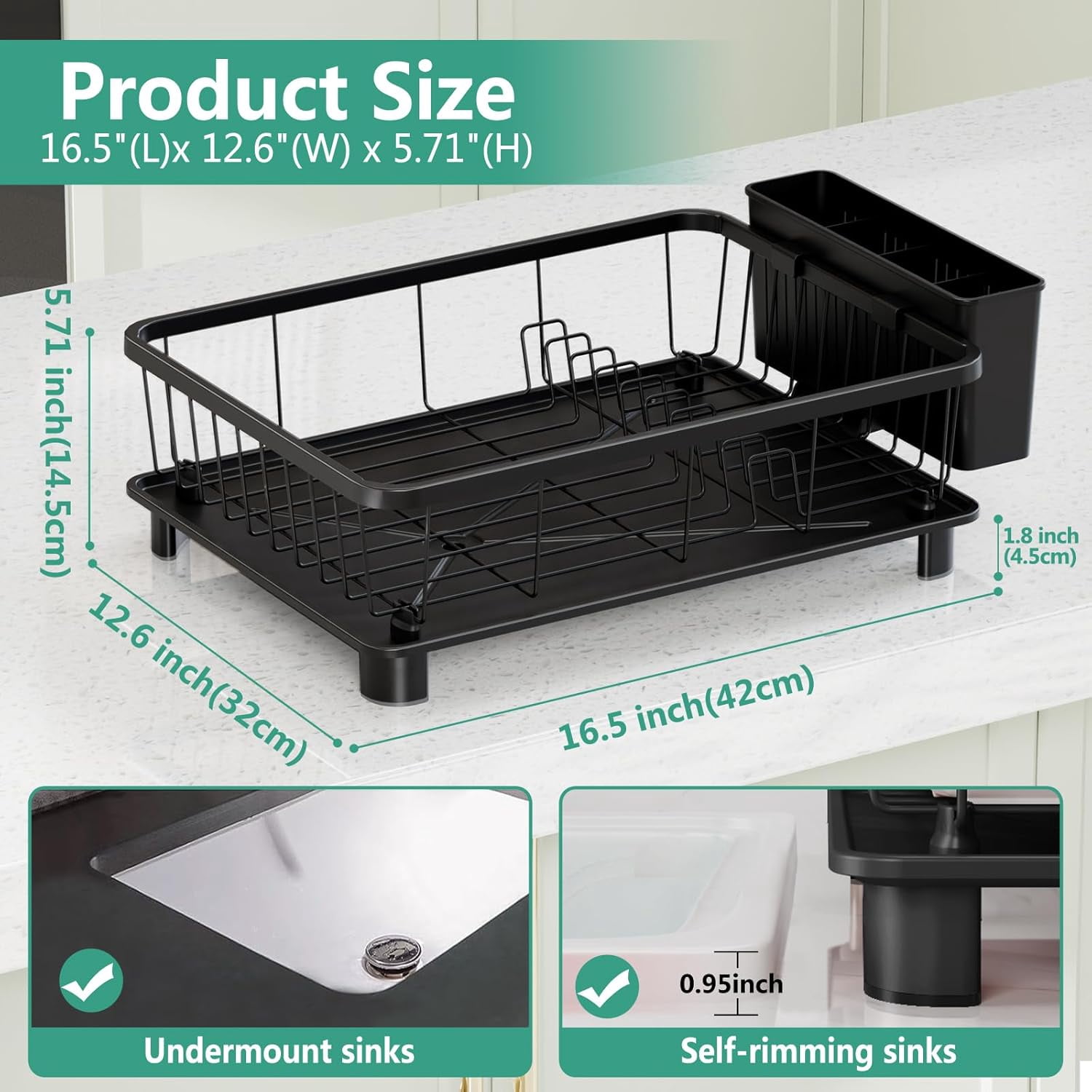 Space-Saving Dish Drying with Drainboard, Rustproof Kitchen Utensil ...