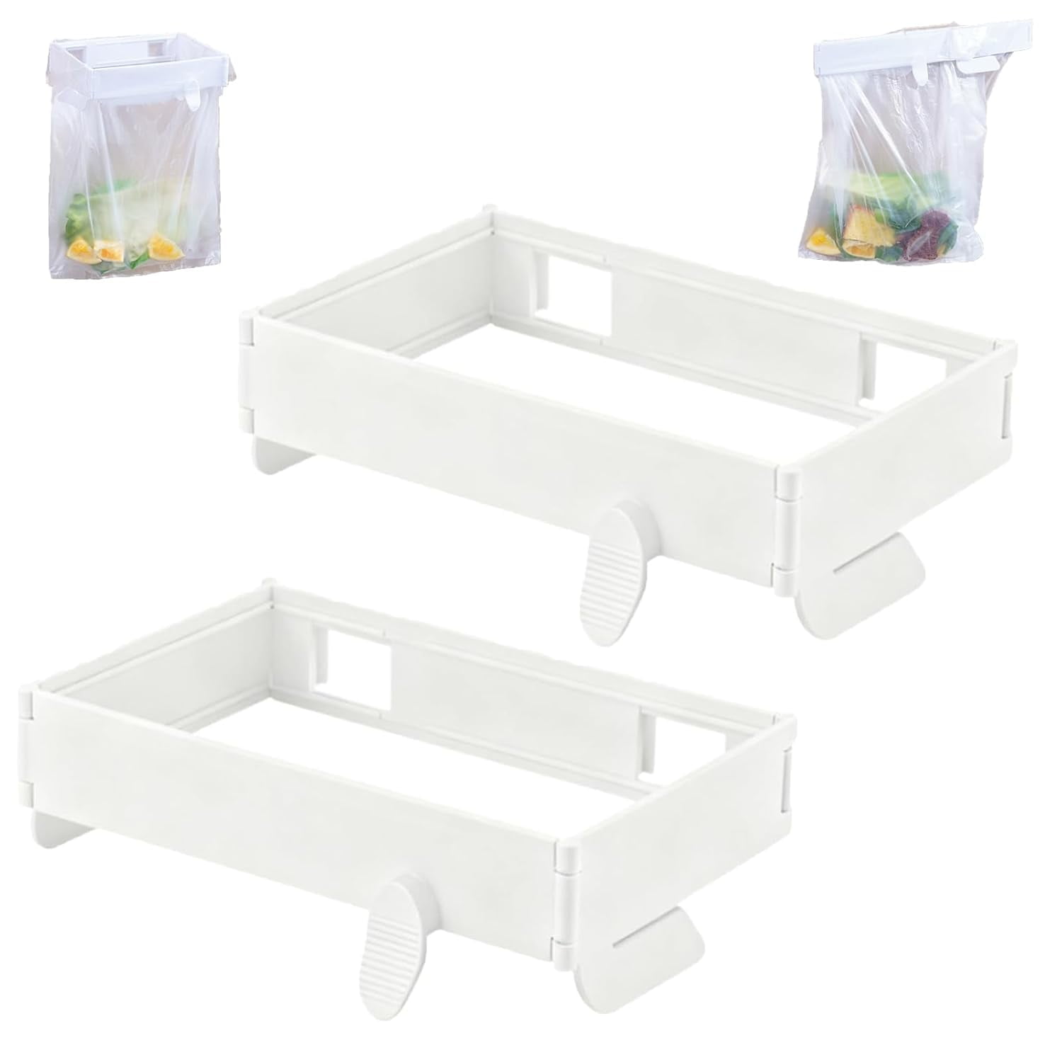 Space-Saving Foldable Trash Bag Holder, 2-Pack Wall Mounted Collapsible ...