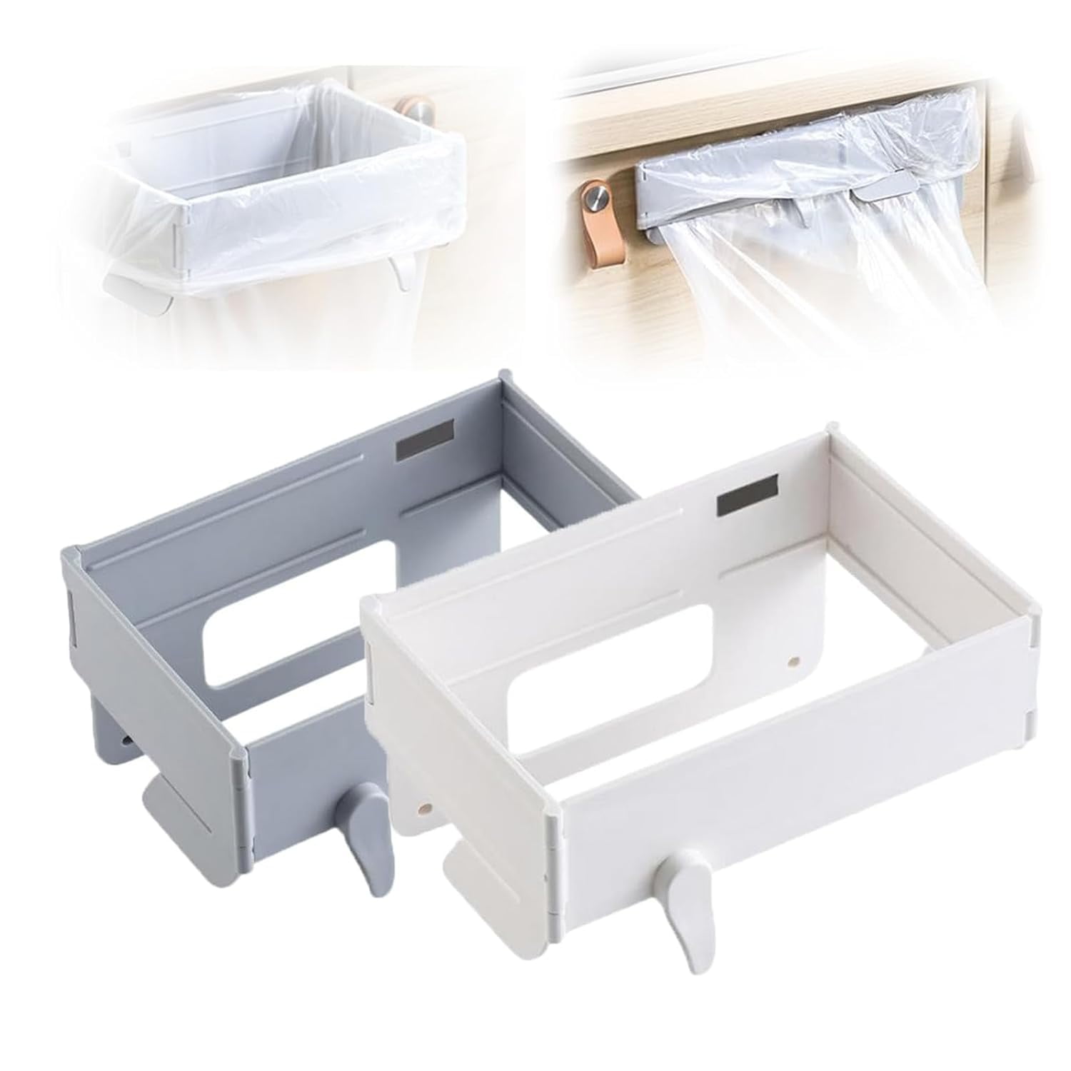 Space-Saving Foldable Trash Bag Holder, Wall Mounted Collapsible ...