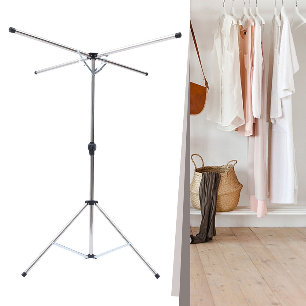 Space-Saving Foldable Tripod Hanging Clothes Drying Rack Stainless ...
