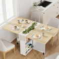 Space Saving Folding Dining Table with Storage - Kitchen Table with 6 ...
