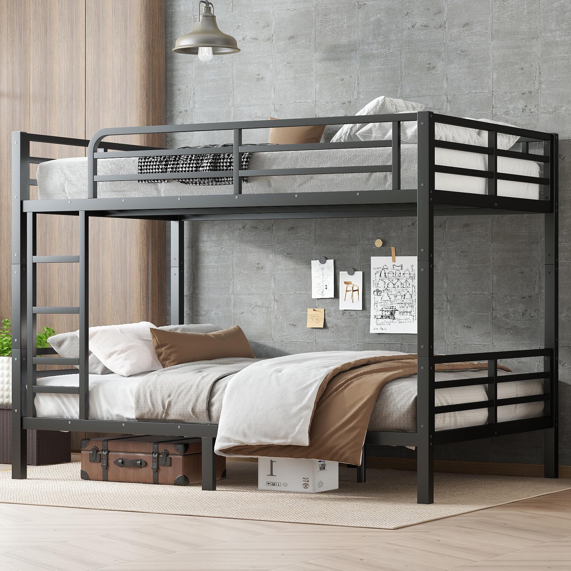 Space-Saving Full XL Over Full XL Metal Bunk Bed Frame for Kids and ...