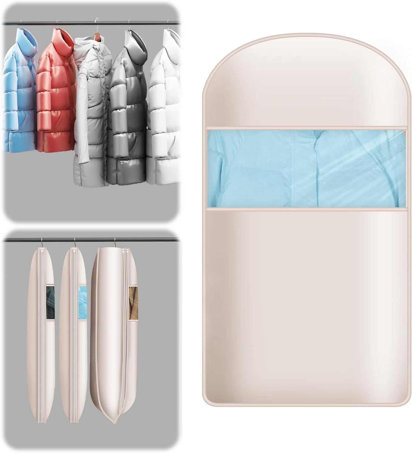 Space Saving Garment Bag for Hanging Clothes with Self-Compression ...