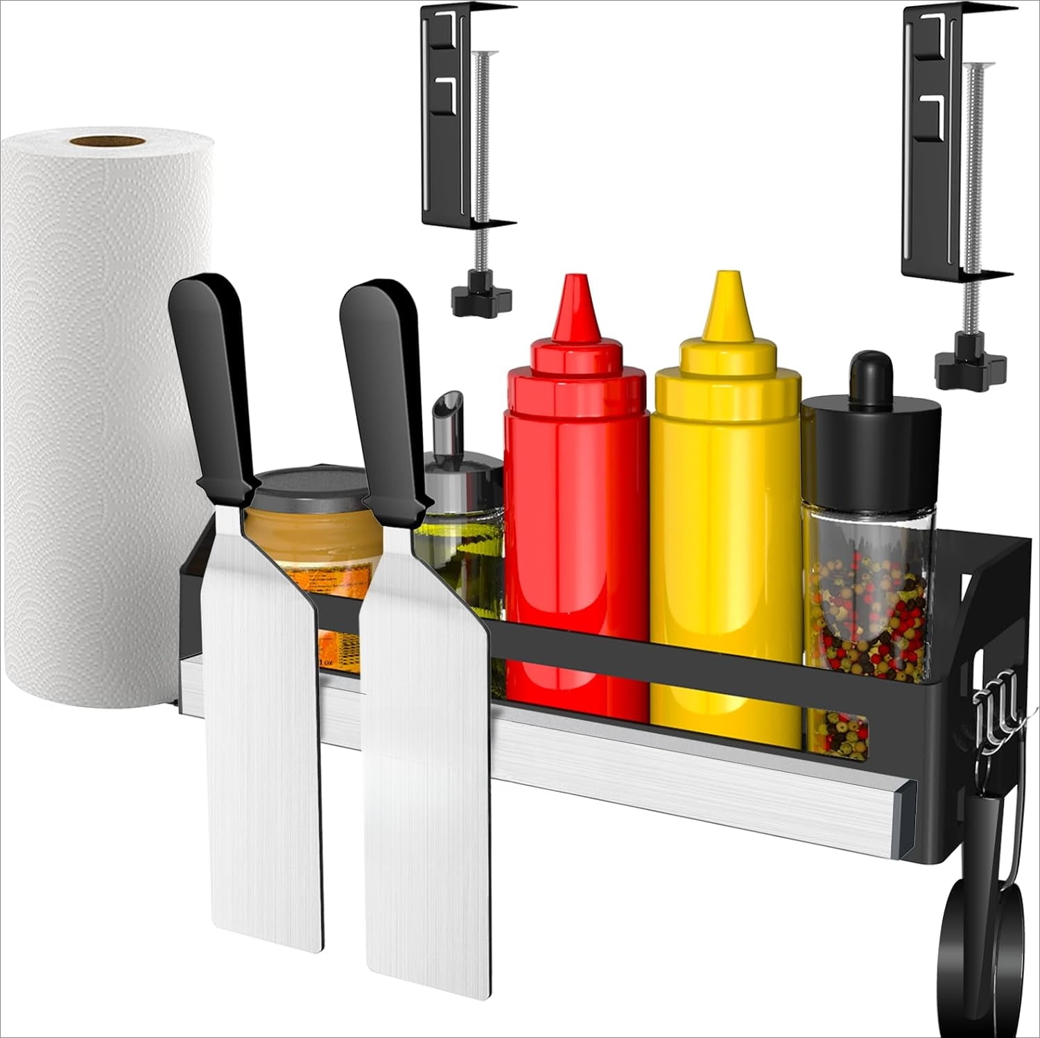 Space Saving Griddle Accessories, BBQ Grill Storage Organizer with ...