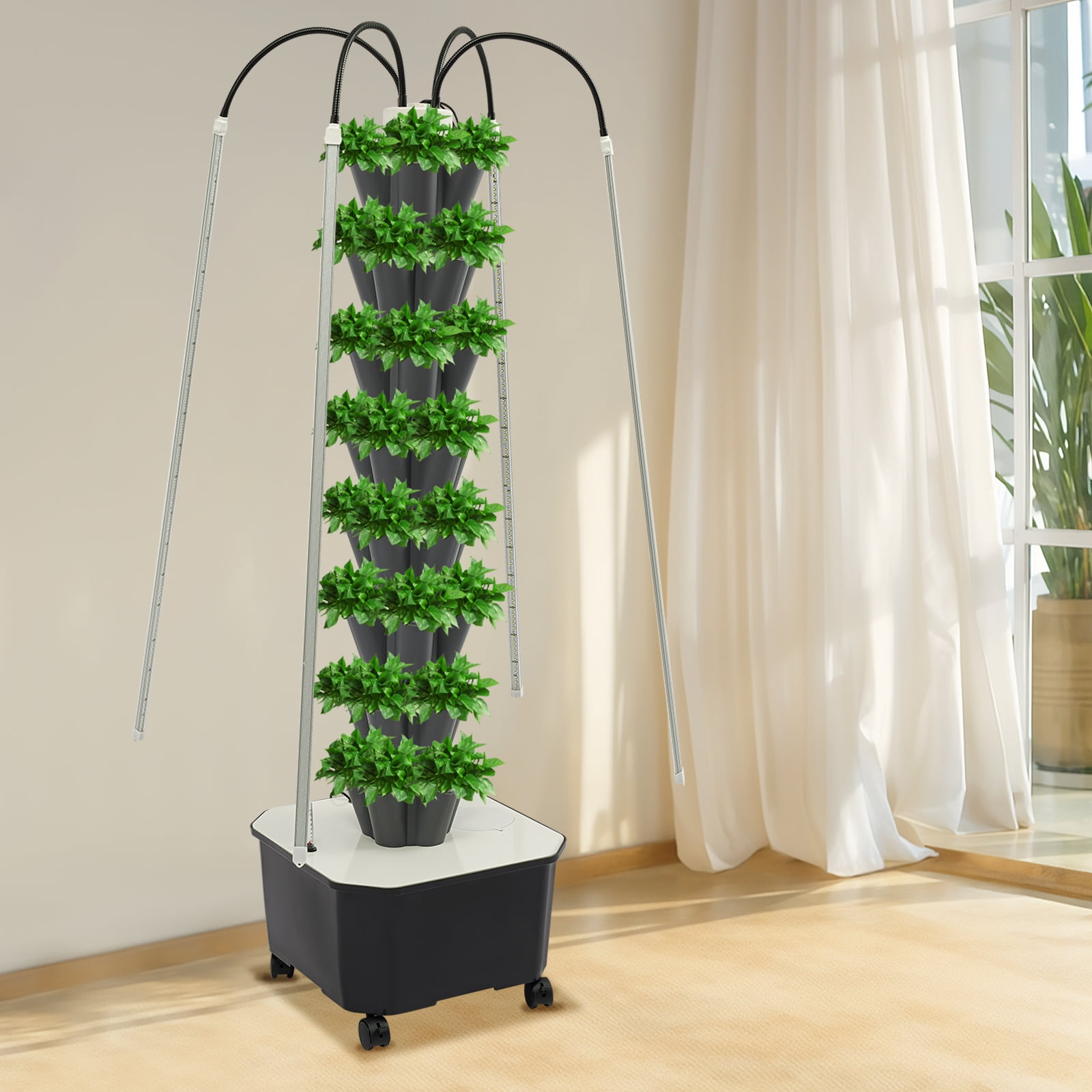 Space-Saving Grow Tower Kit, 40×40cm Footprint with 8 Tiers, 24V DC ...