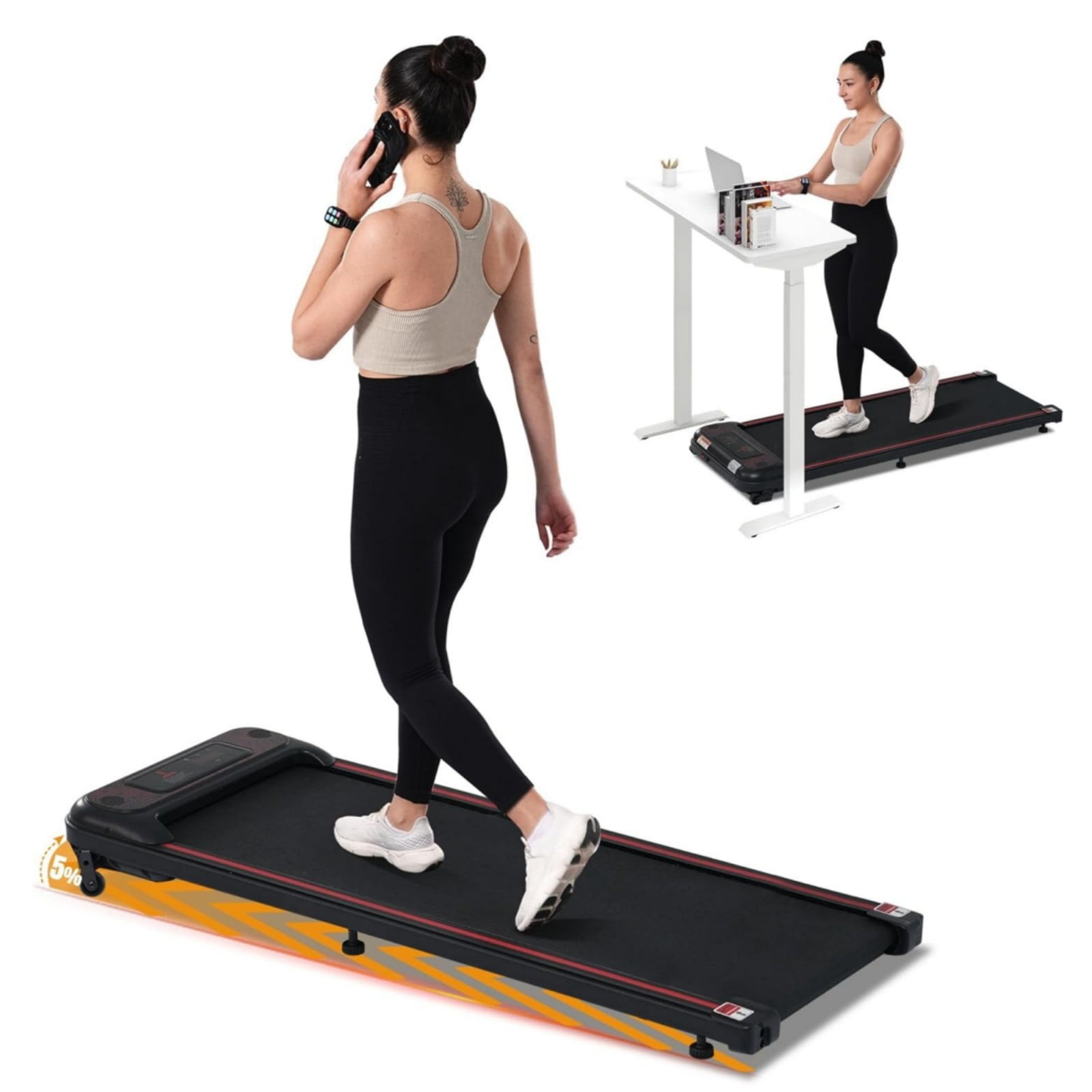 Space-Saving HLAiLL Walking Pading Treadmill Slim Walking Running ...