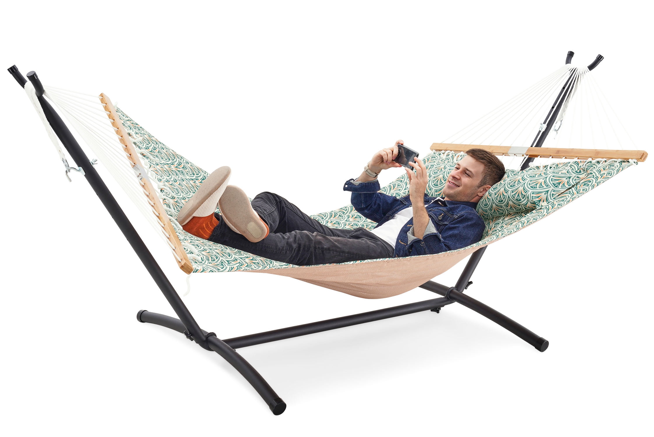 Space-Saving Hammock with Stand, 2 Person 550 Pound Capacity, Outdoor ...
