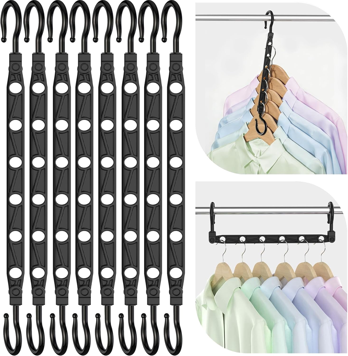Space Saving Hangers for 48 Clothes, Reinforced Collapsible Hangers ...