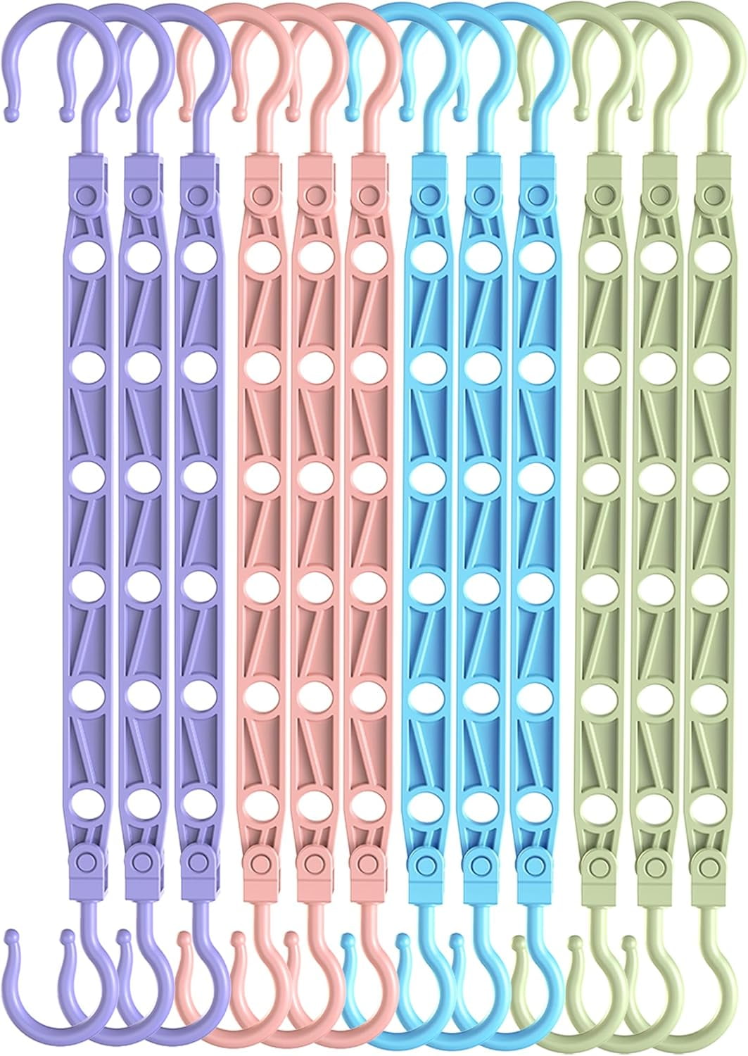 Space Saving Hangers for Clothes, 12 Pack Magic Hangers with 6 Holes ...