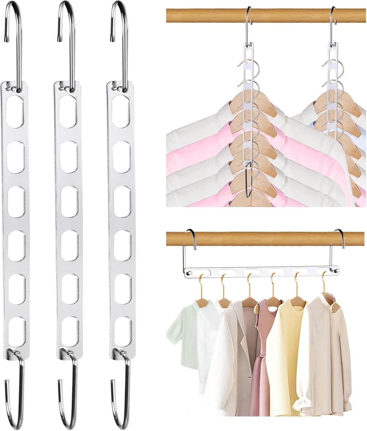 Space Saving Hangers for Clothes, Collapsible Hangers Space Saving for ...