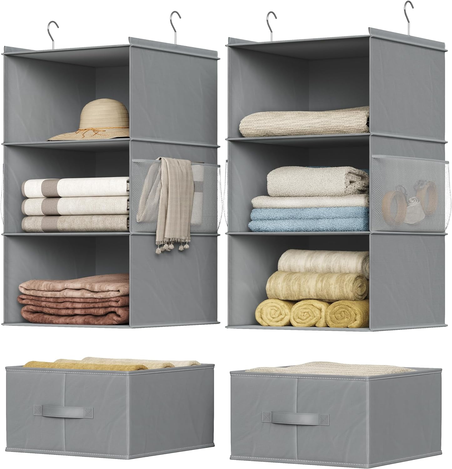 Space-Saving Hanging Closet Organizer with Drawer - Versatile Storage ...