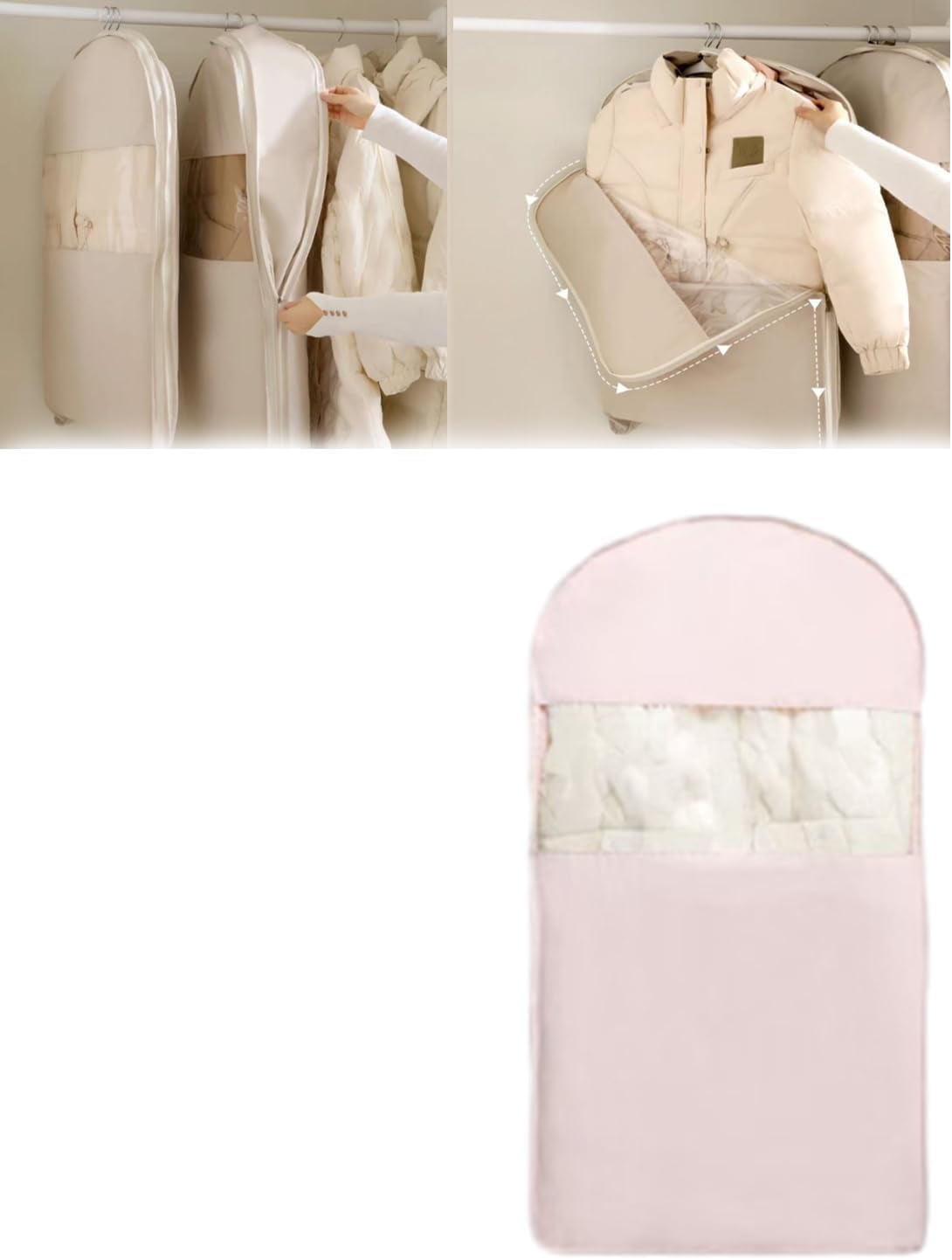 Space Saving Hanging Garment Bag with Self Compression Zipper, 2025 New ...