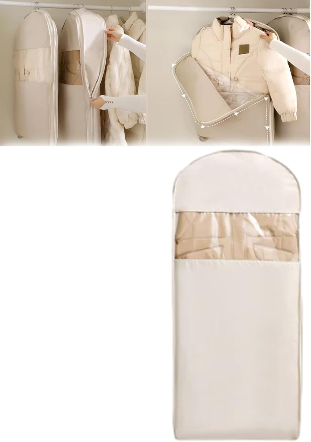 Space Saving Hanging Garment Bag with Self Compression Zipper, 2025 New ...