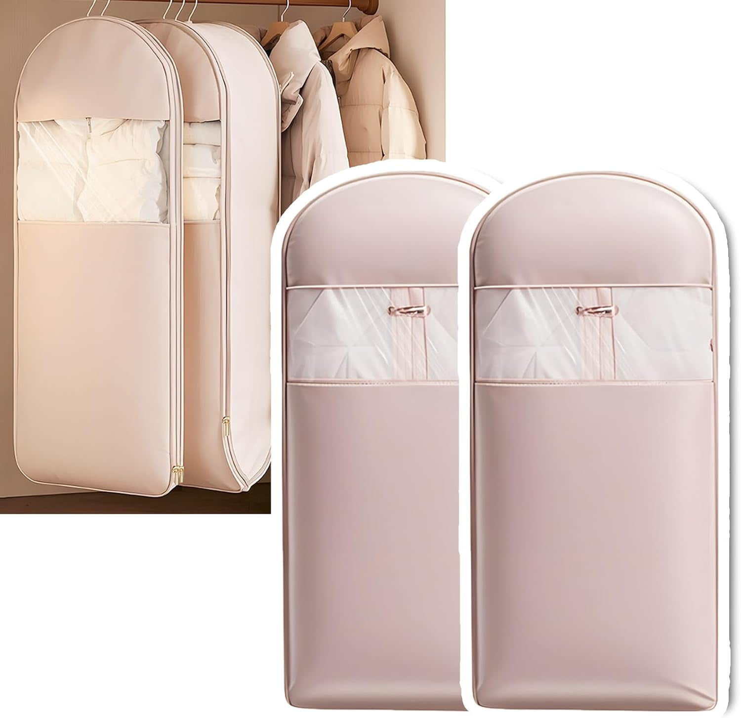 Space Saving Hanging Garment Bag with Self Compression Zipper, 2025 New ...