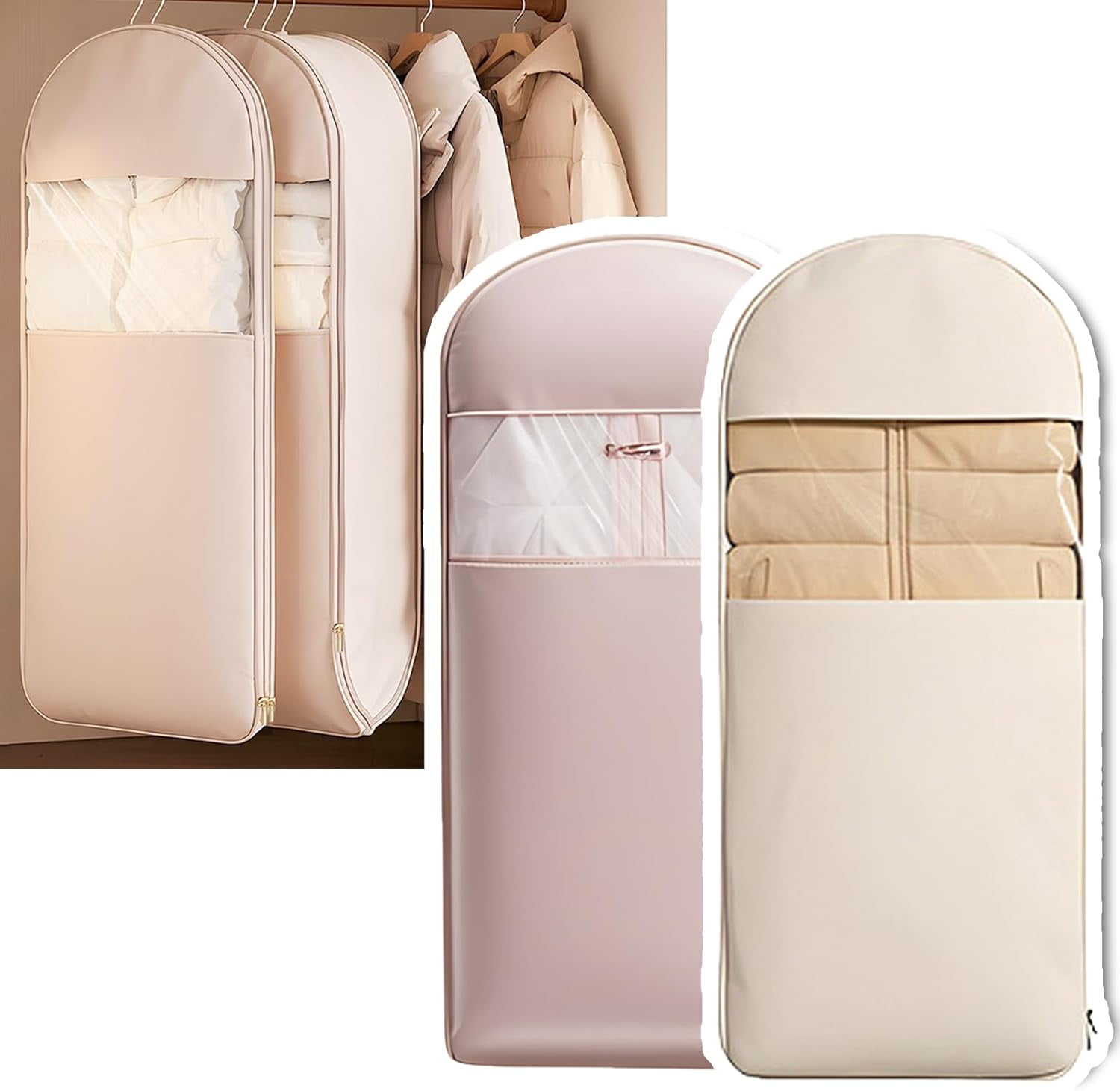 Space Saving Hanging Garment Bag with Self Compression Zipper, 2025 New ...