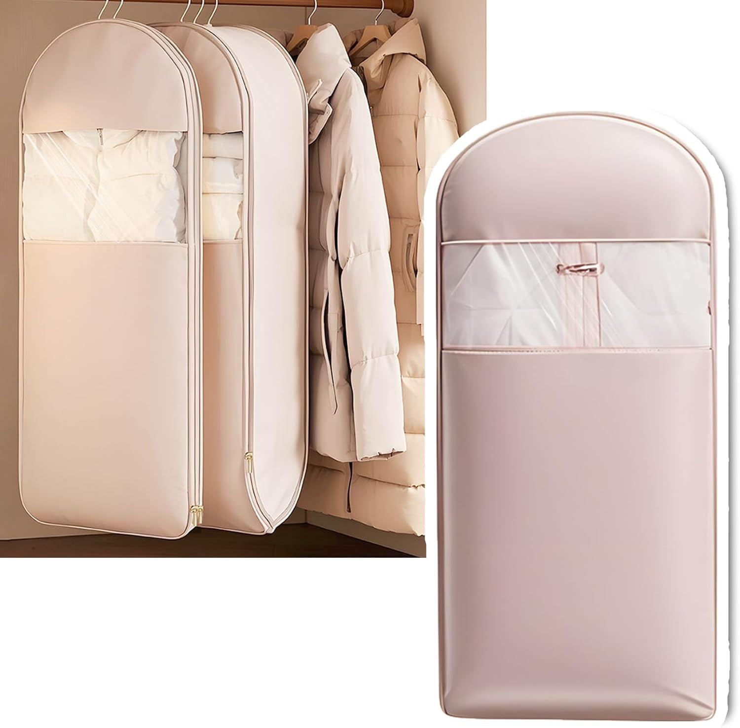 Space Saving Hanging Garment Bag with Self Compression Zipper, 2025 New ...