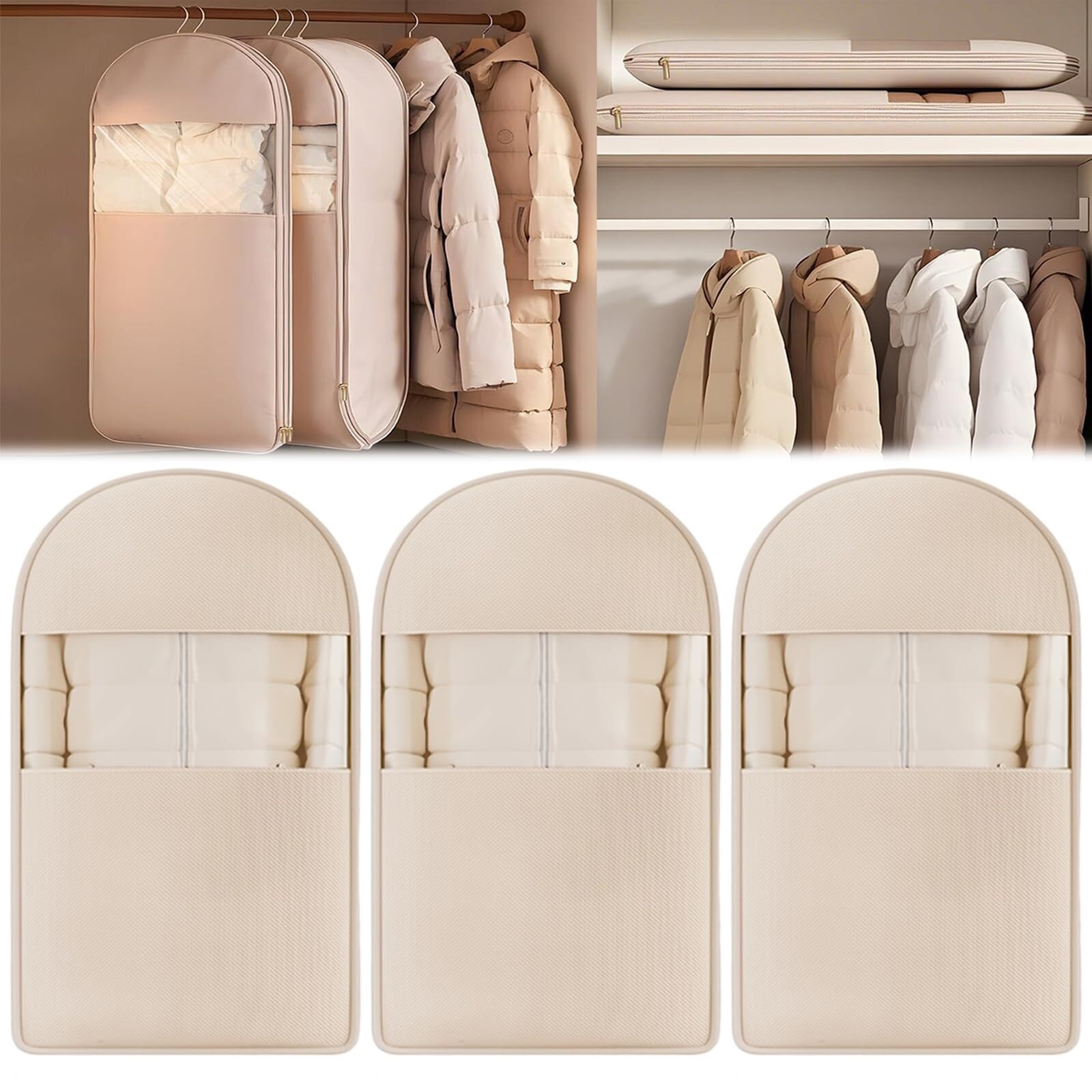Space Saving Hanging Garment Bag with Self Compression Zipper, 2025 ...