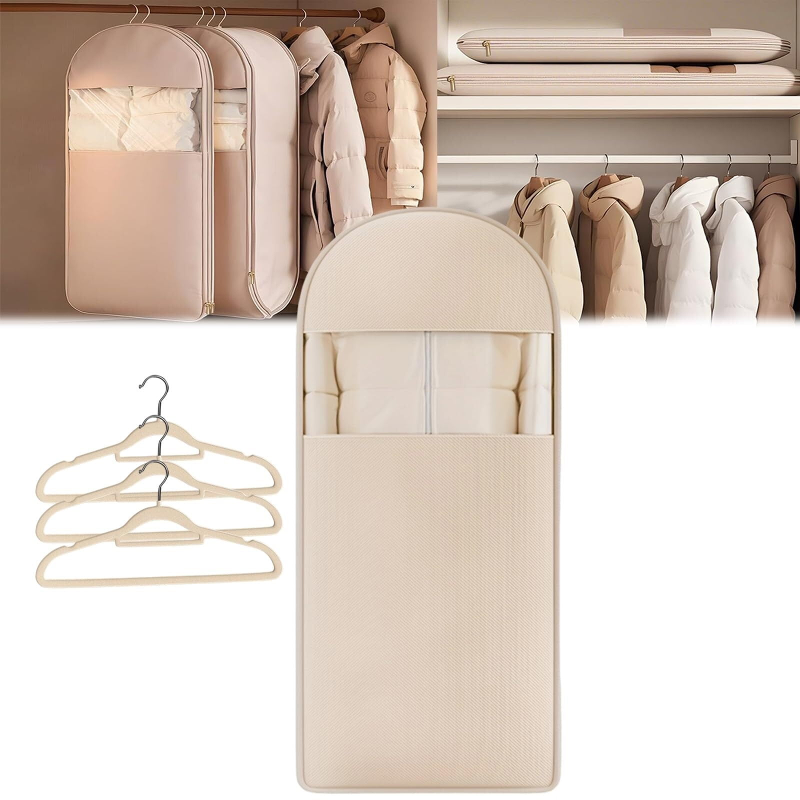 Space Saving Hanging Garment Bag with Self Compression Zipper, 2025 ...