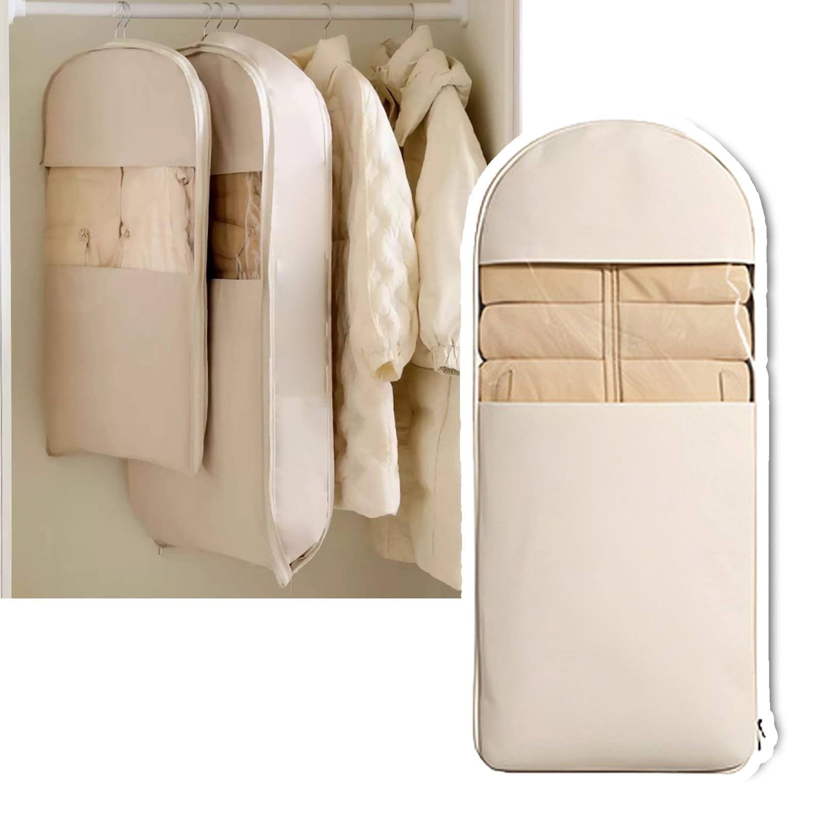 Space Saving Hanging Garment Bag With Self Compression Zipper ...