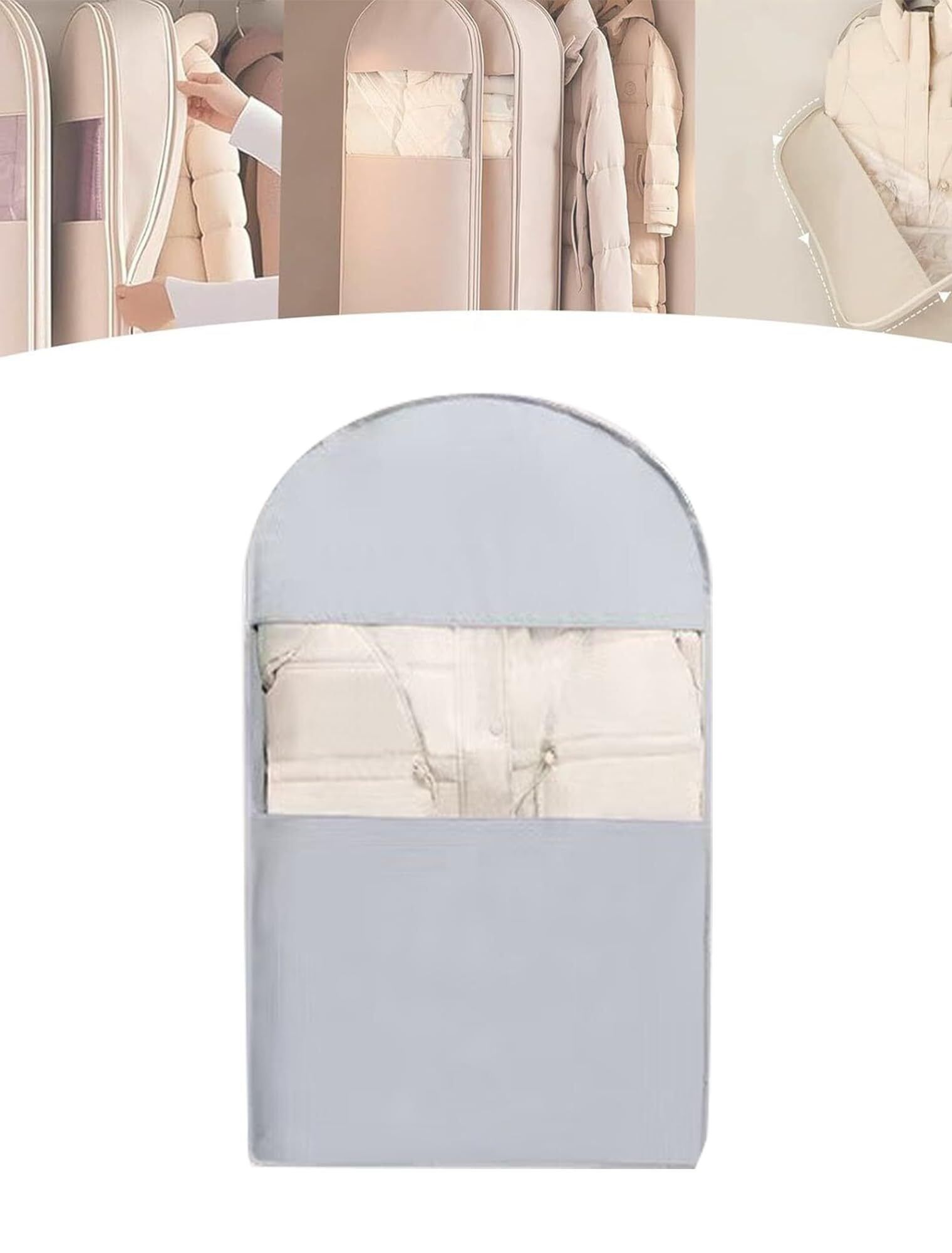 Space Saving Hanging Garment Bag with Self Compression Zipper Large ...