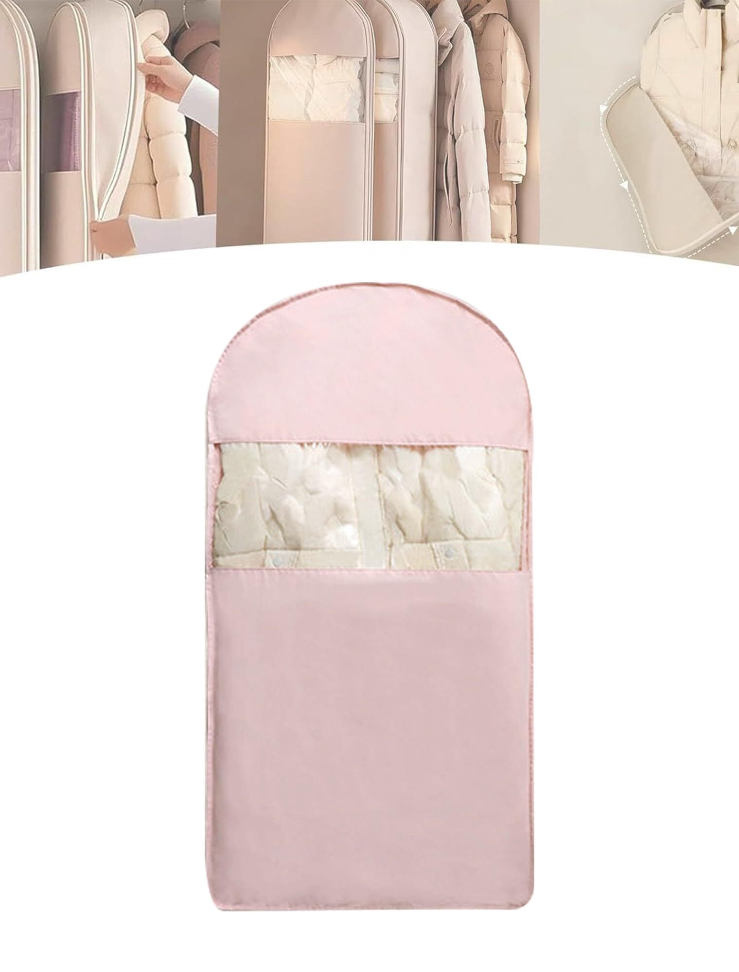 Space Saving Hanging Garment Bag with Self Compression Zipper Large ...
