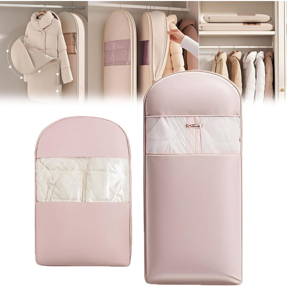 Space Saving Hanging Garment Bag with Self Compression Zipper ...